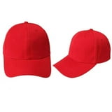 Baseball Cap Blank Hat Solid Color Adjustable Hat Red - Walmart.com