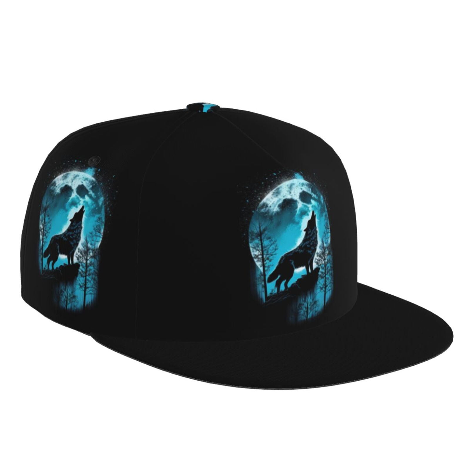 Baseball Cap - Blue Full Moon Wolf Hats for Men/Women Low Profile ...