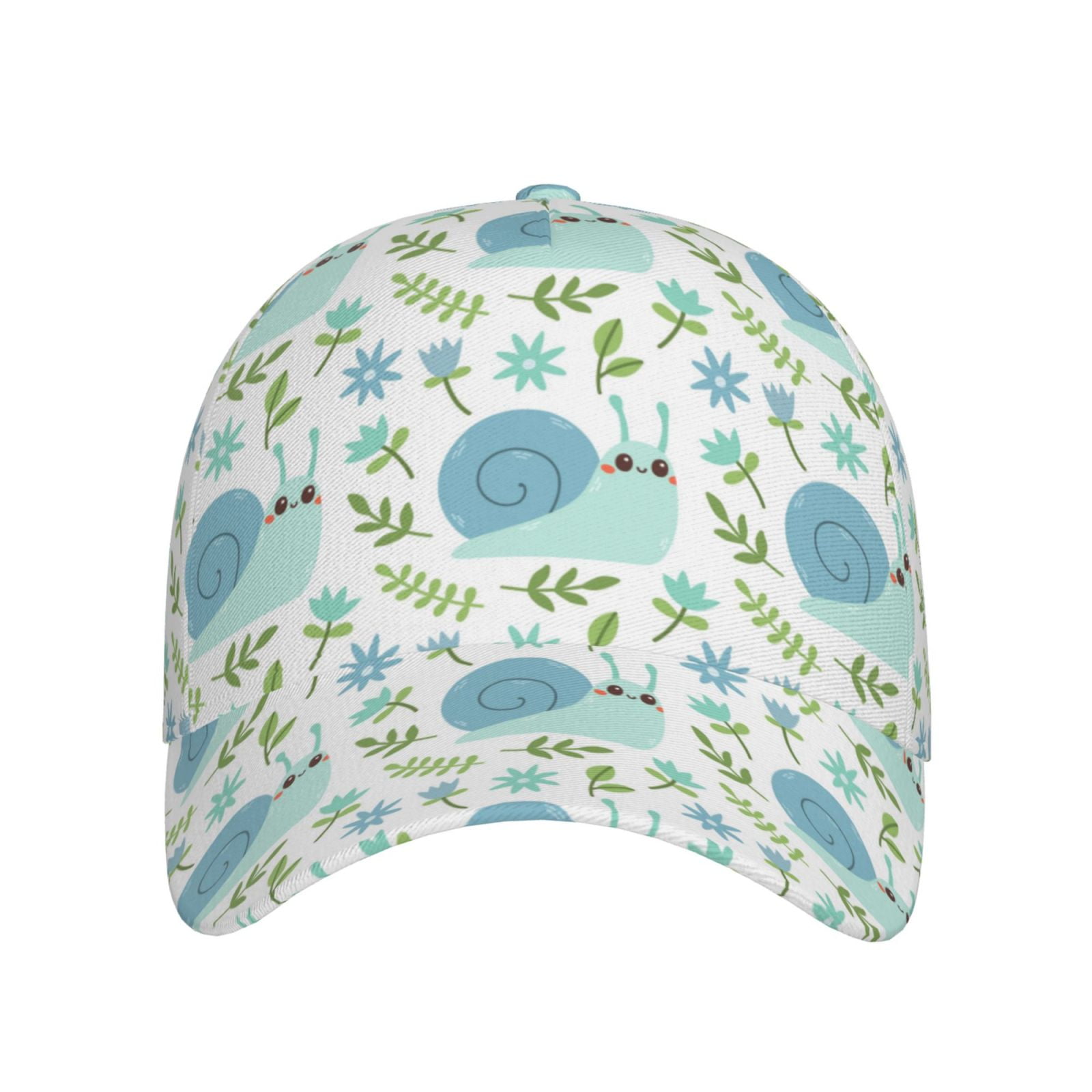 Baseball Cap, Blue Green Snail Leaves Trucker Hats Women Dad Hat For ...