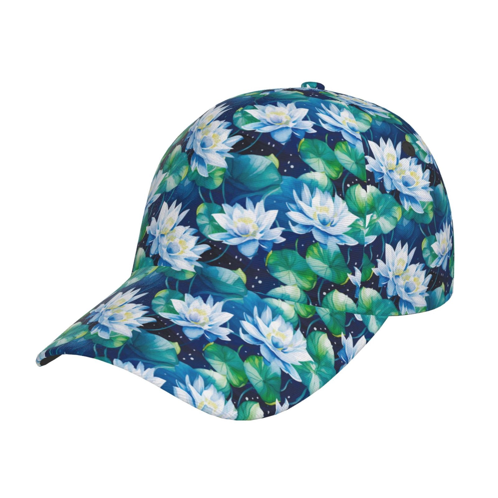 Baseball Cap - Blue Lotus Flower Adjustable Size Hats for Men and Women ...
