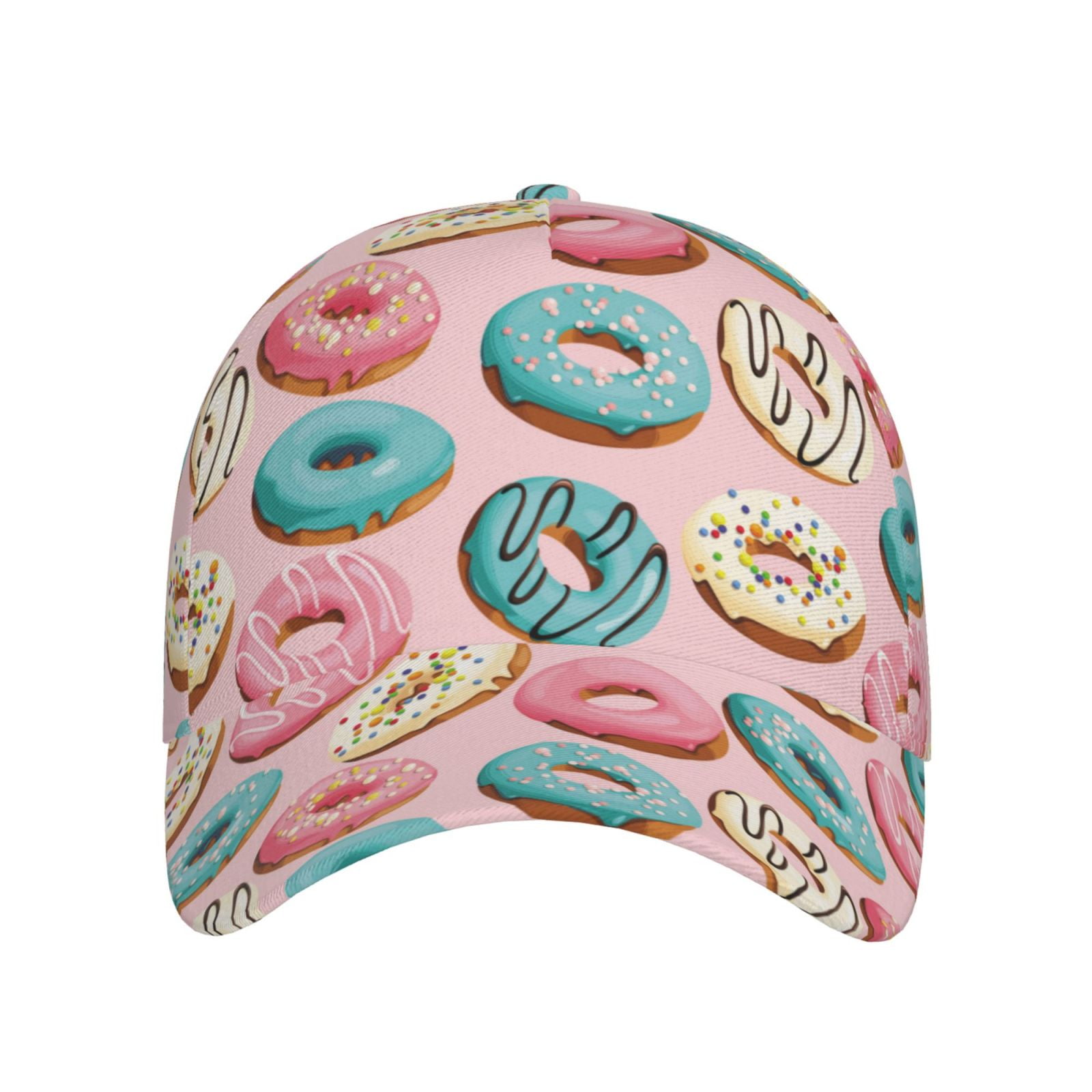 Baseball Cap, Blue Pink White Donut Print Trucker Hats Women Dad Hat ...