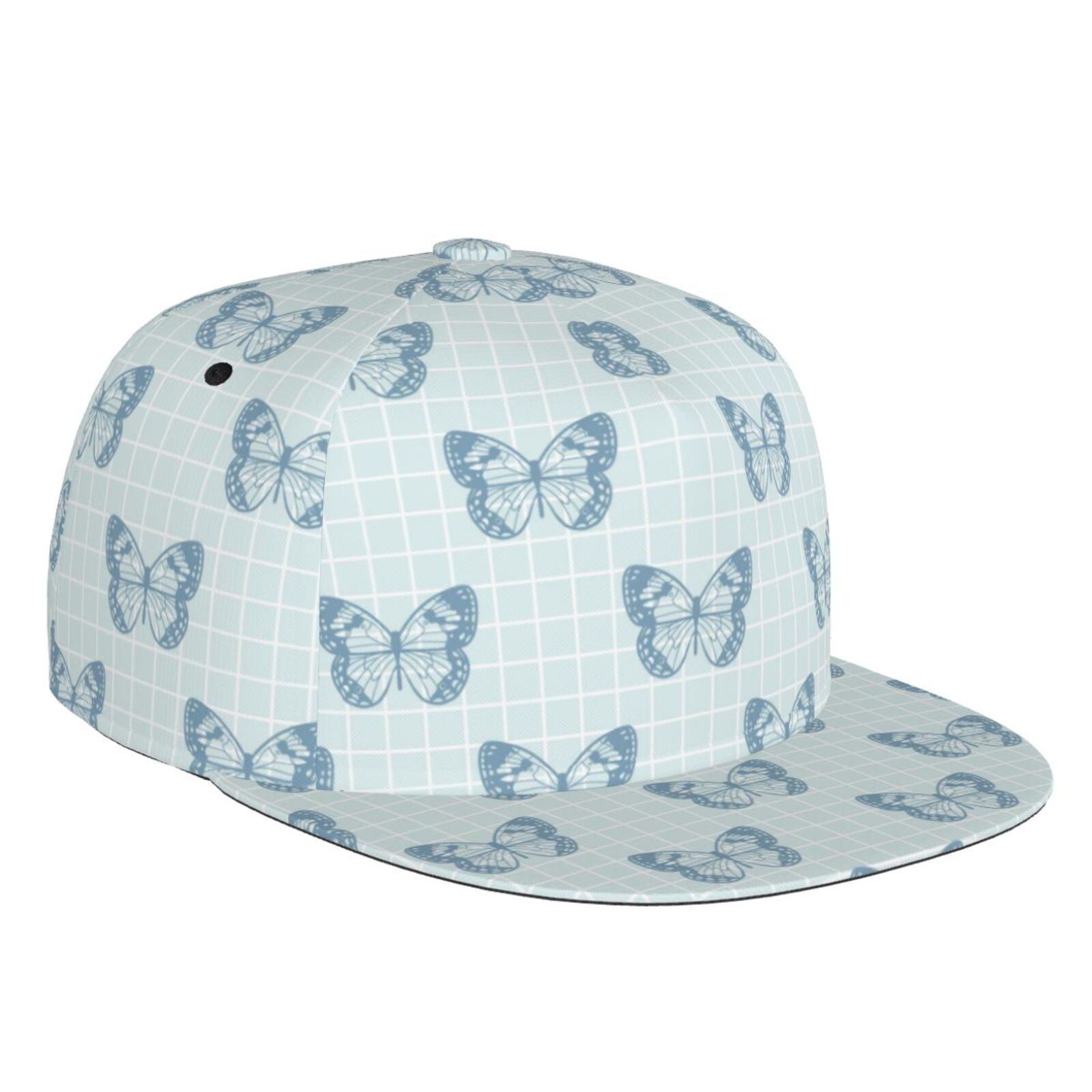 Baseball Cap - Blue butterfly checkered Hats for Men/Women Low Profile ...