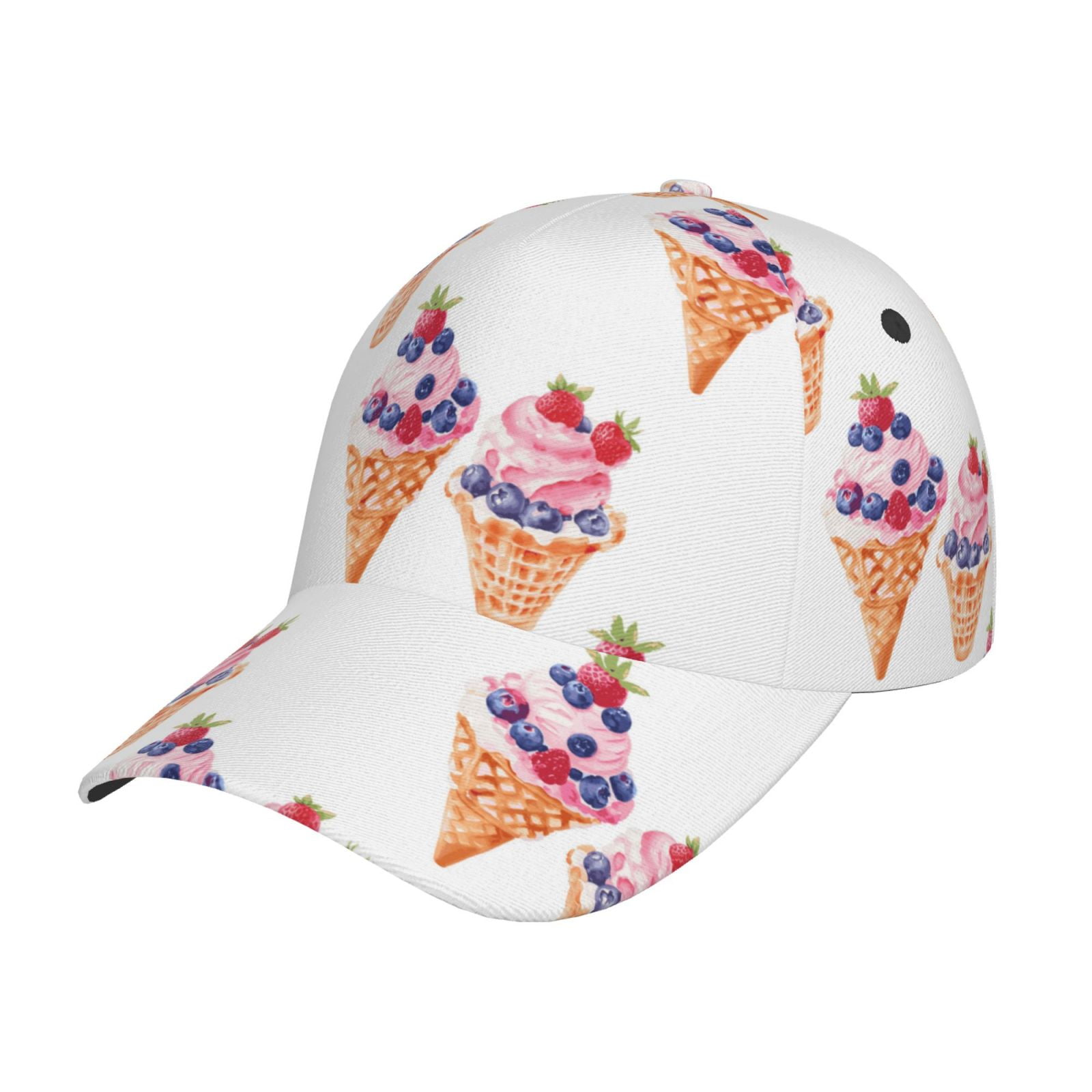 Baseball Cap, Blueberry Strawberry Ice Cream Sun Hats For Men Women ...
