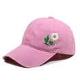 Baseball Cap Breathable Hand Embroidered Flower Design Lightweight ...
