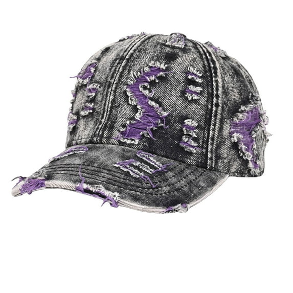Baseball Cap Breathable Ripped Cowboy Retro Men's Washed Out Distressed ...