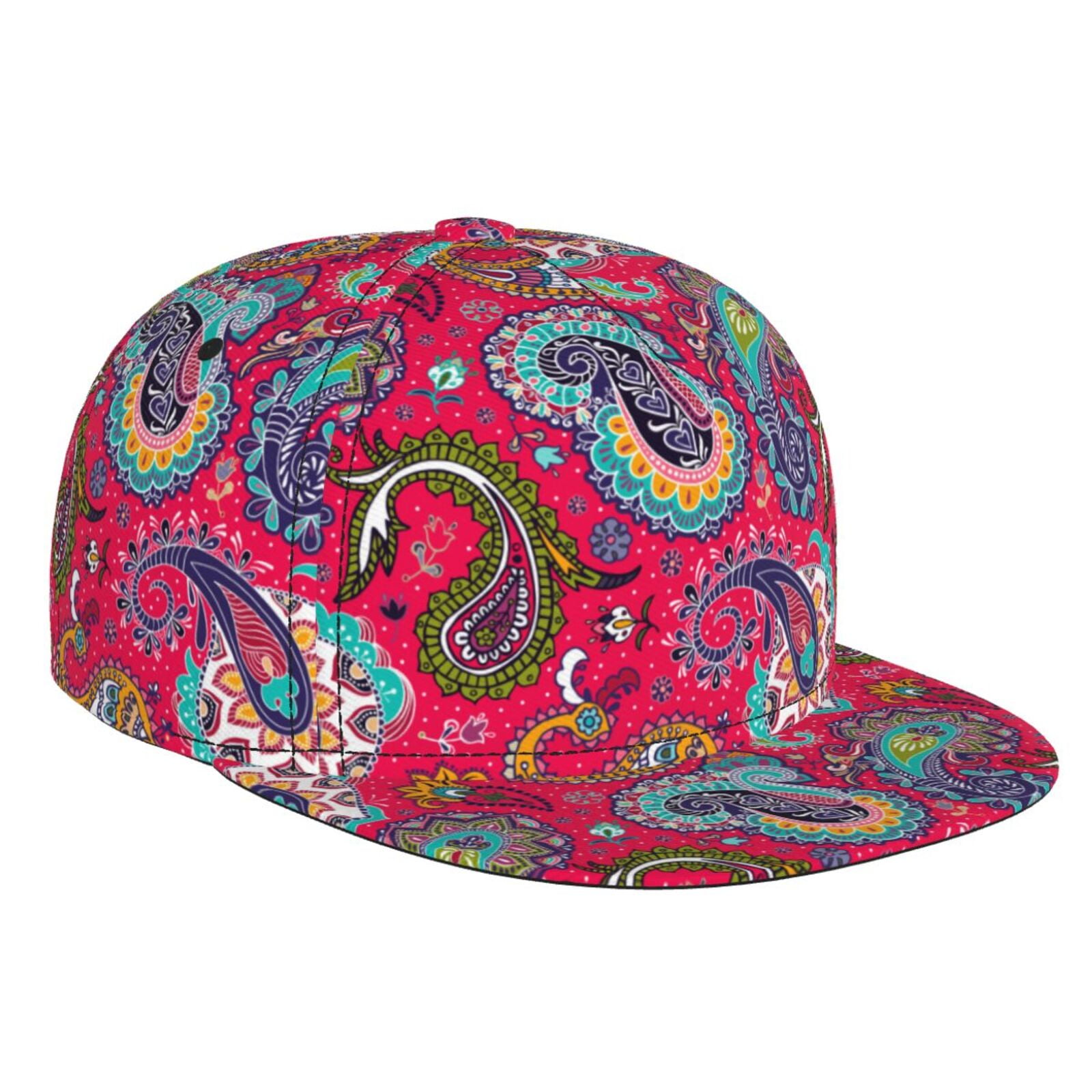 Baseball Cap - Brightly Colored Paisley Hats for Men/Women Low Profile ...