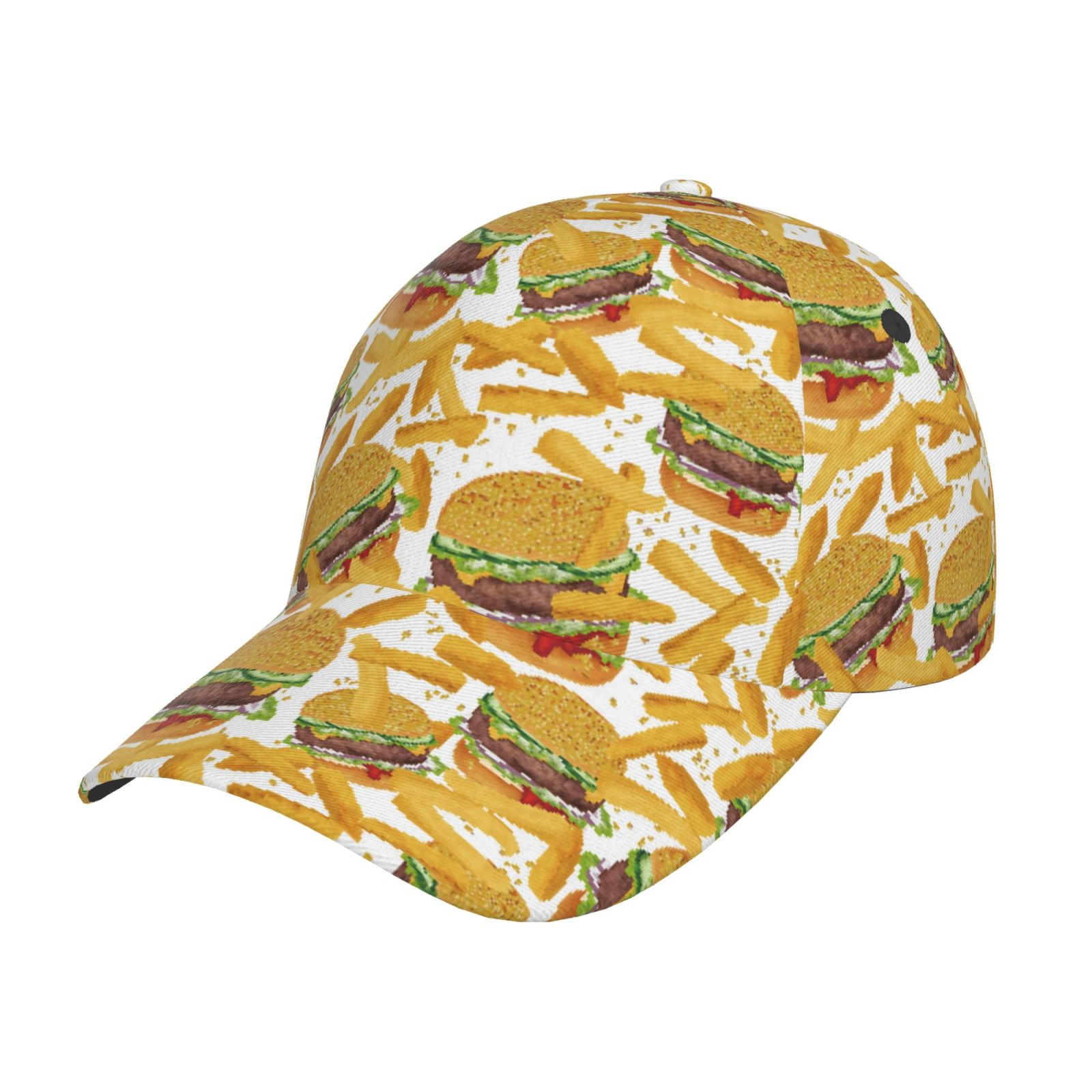 Baseball Cap, Burger Fries Yellow Sun Hats For Men Women, Adjustable ...