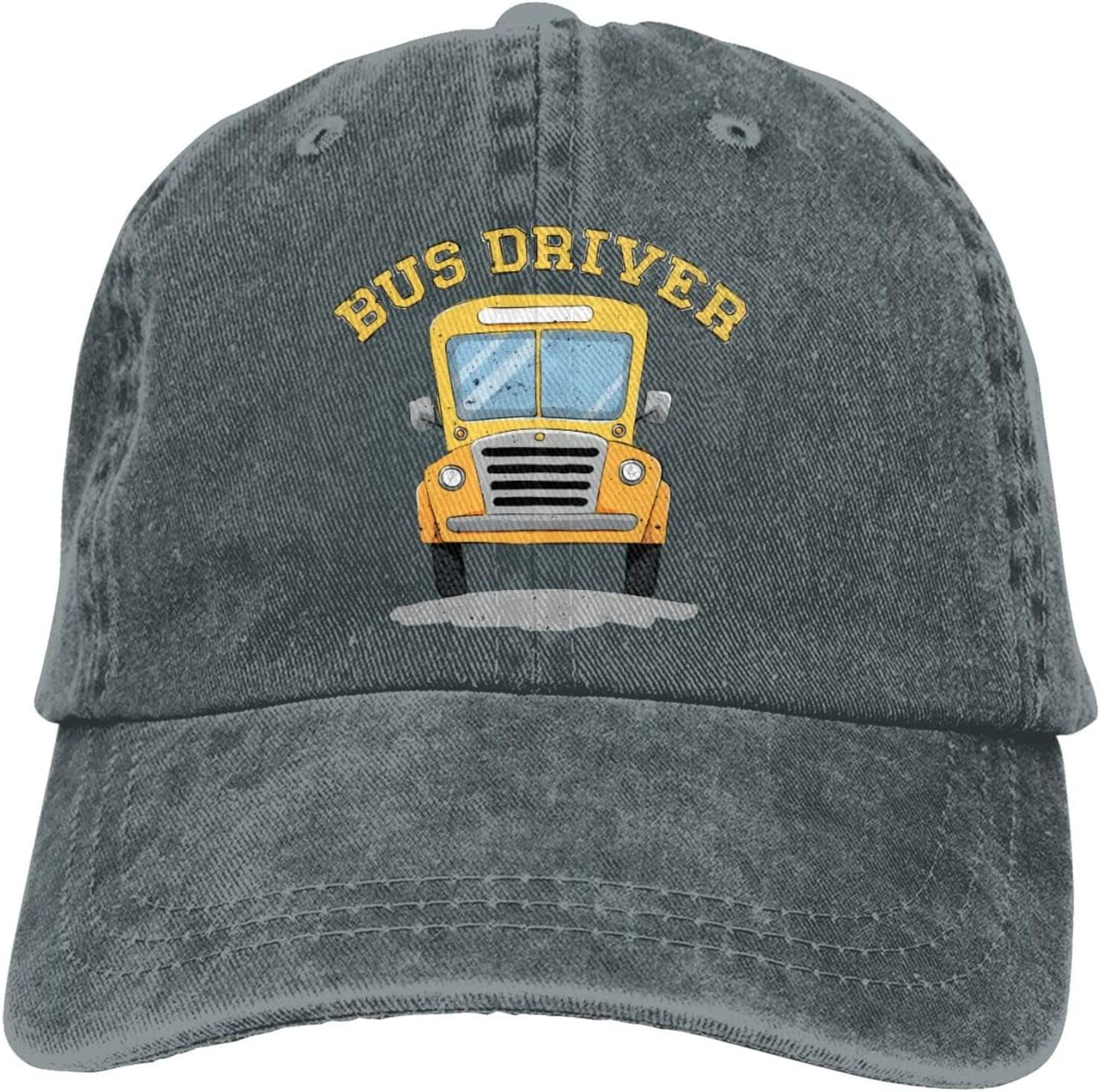 Baseball Cap Bus Driver School Bus Denim Hats Adjustable Trucker Hats ...