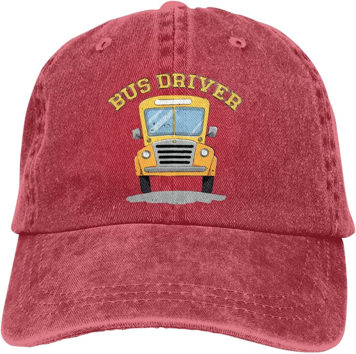 Baseball Cap Bus Driver School Bus Denim Hats Adjustable Trucker Hats ...