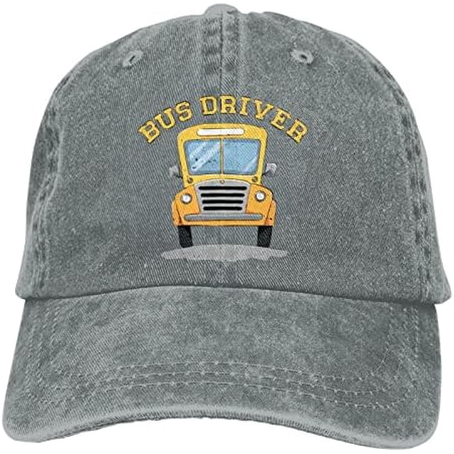 Baseball Cap Bus Driver School Bus Denim Hats Adjustable Trucker Hats ...