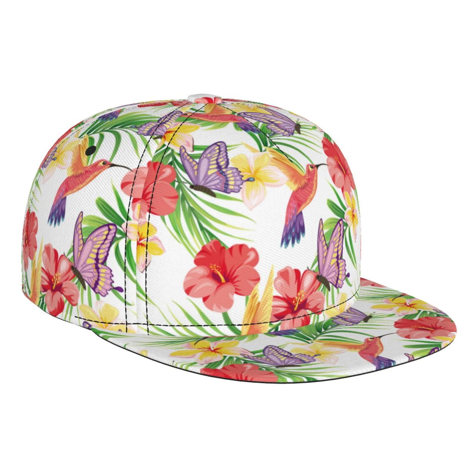 Baseball Cap - Butterflies Flowers Hummingbirds Hats for Men/Women Low ...