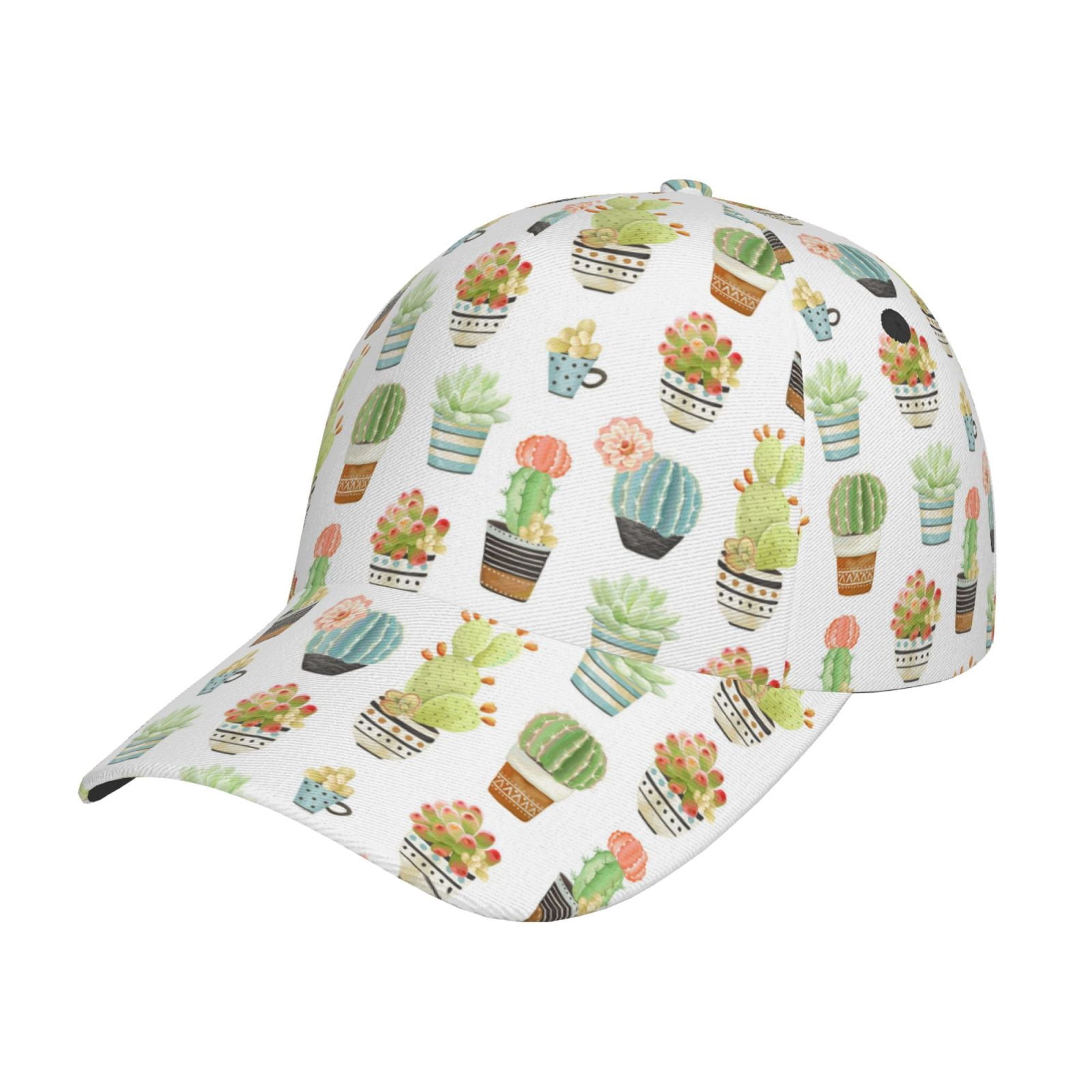 Baseball Cap - Cactus Succulents Potted Plant Adjustable Size Hats For ...