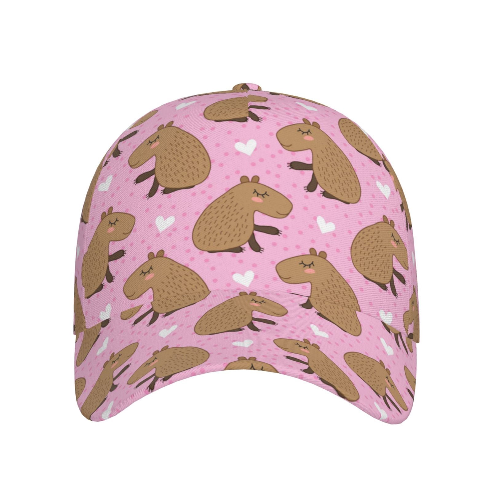 Baseball Cap, Capybara Print Pink Trucker Hats Women Dad Hat For ...