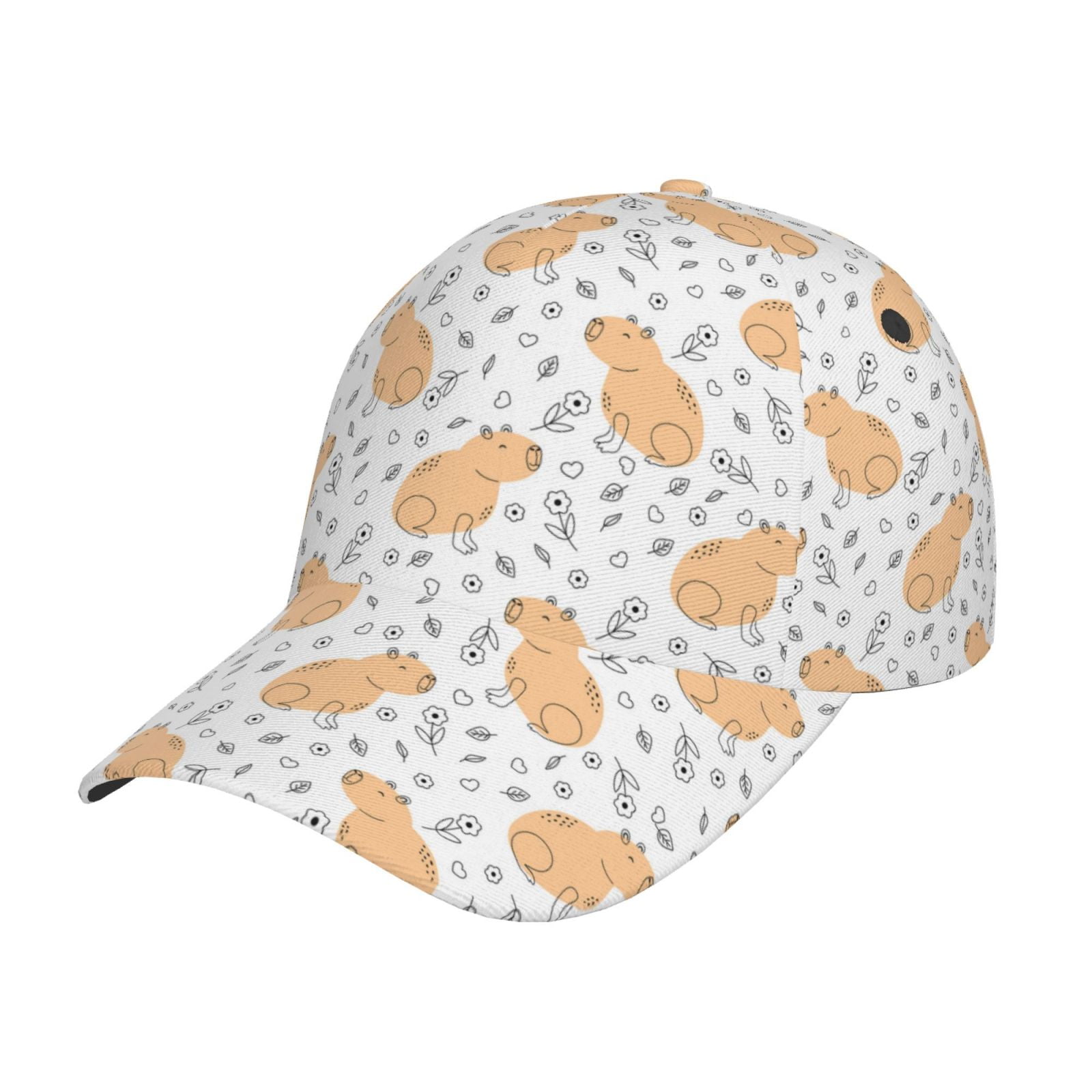 Baseball Cap, Capybaras Floral Print Hats For Men Women Low Profile ...
