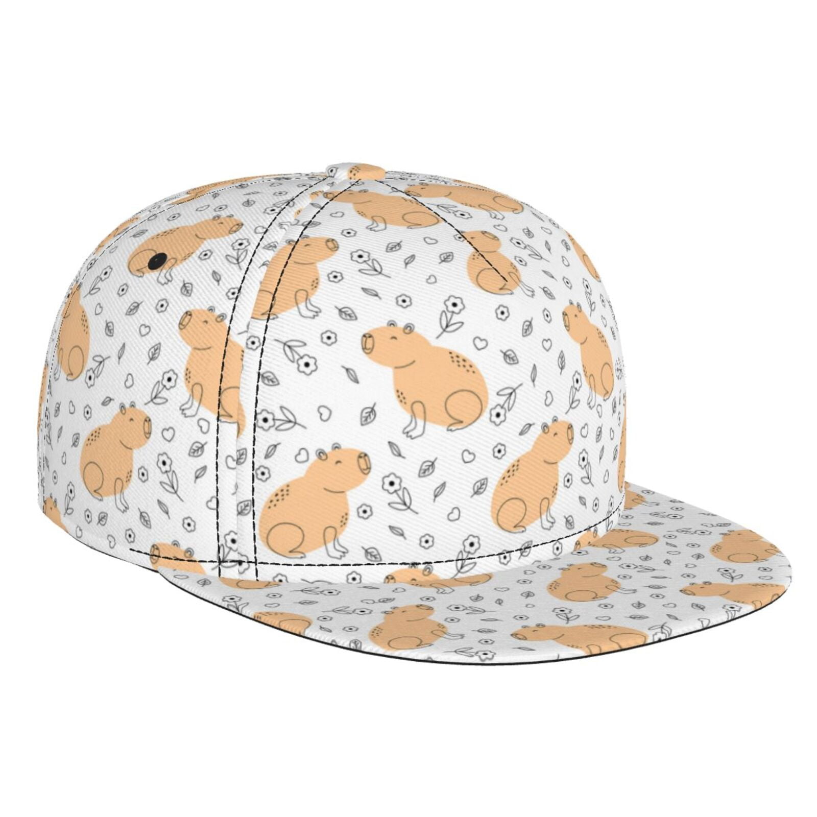 Baseball Cap - Capybaras Floral Print Hats for Men/Women Low Profile ...