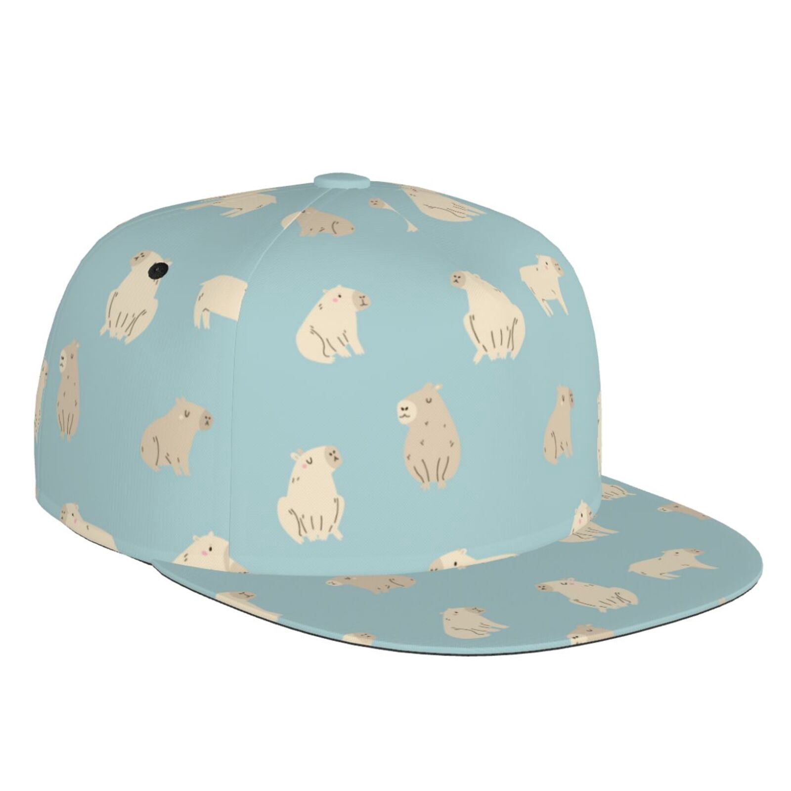Baseball Cap Cartoon Capybaras Flat Brim Hats for Men and Women ...