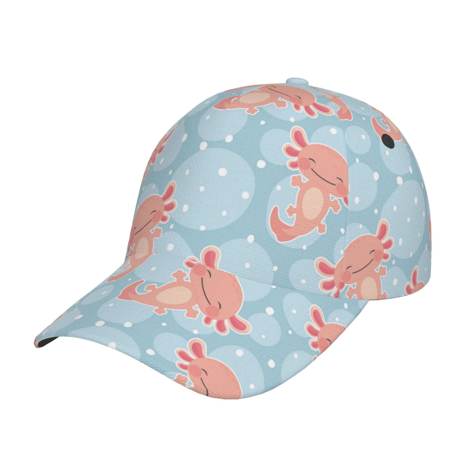 Baseball Cap, Cartoon Cute Axolotl Blue Hats For Men Women Low Profile ...