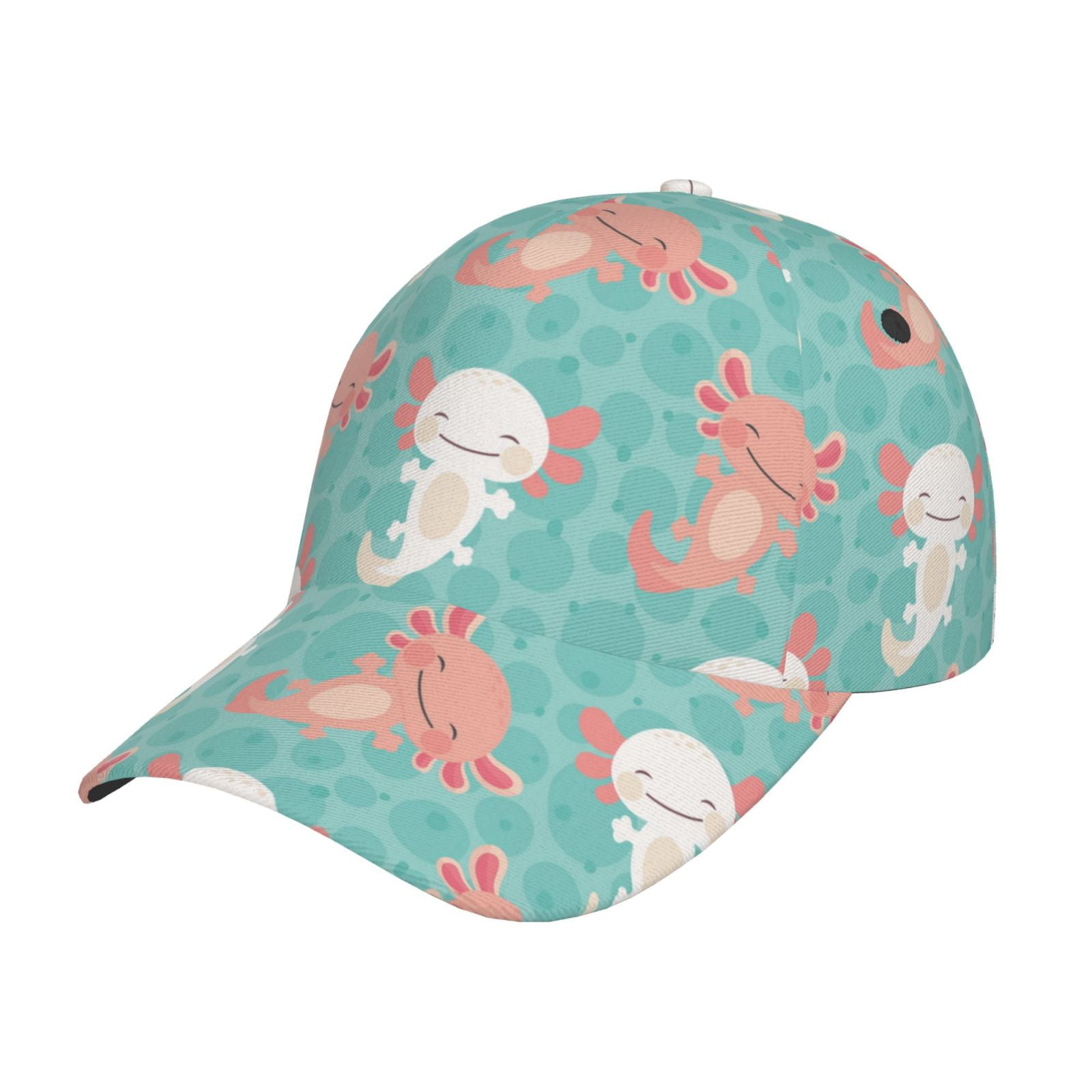 Baseball Cap, Cartoon Cute Axolotl Green Hats For Men Women Low Profile ...