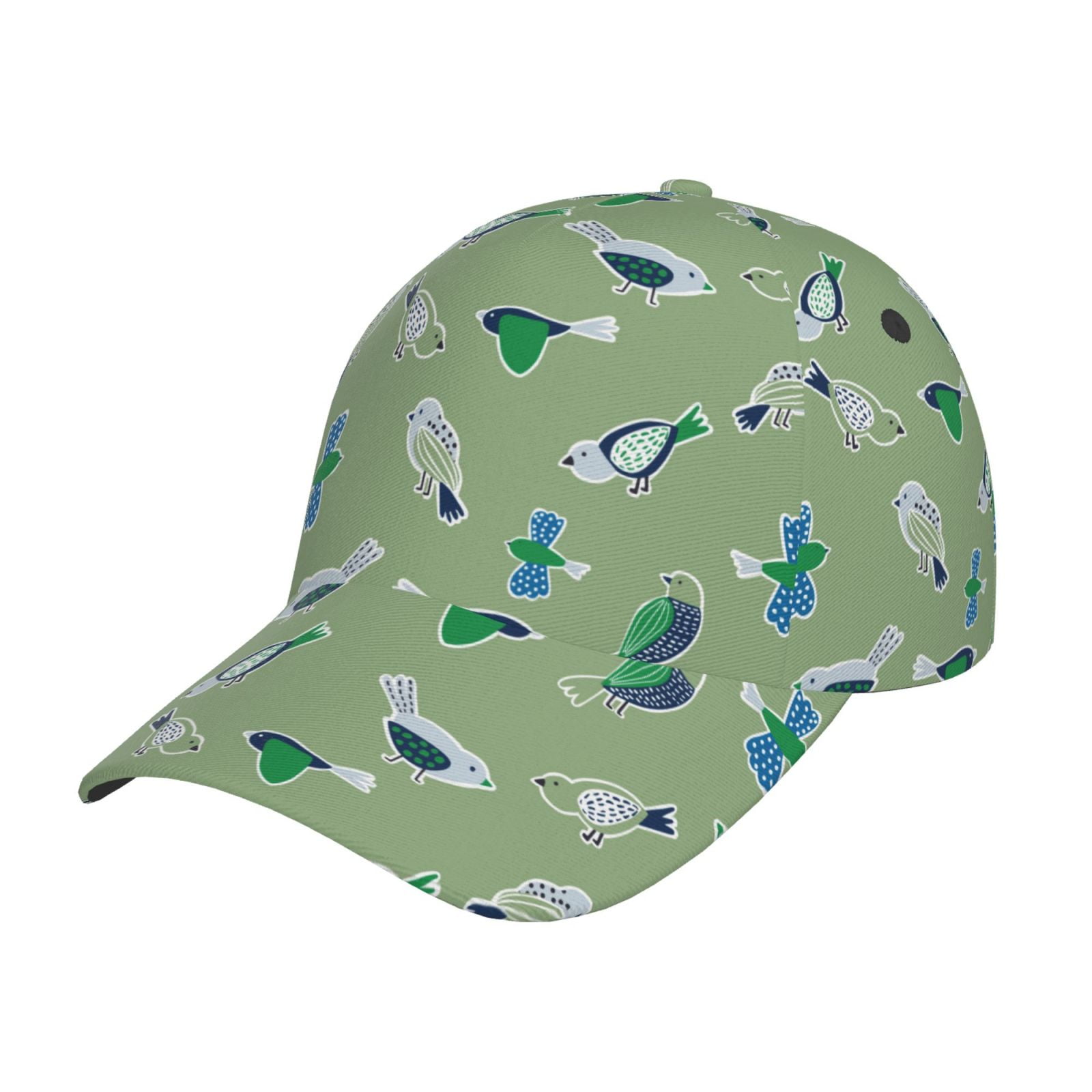 Baseball Cap - Cartoon Cute Bird Green Adjustable Size Hats For Men And ...