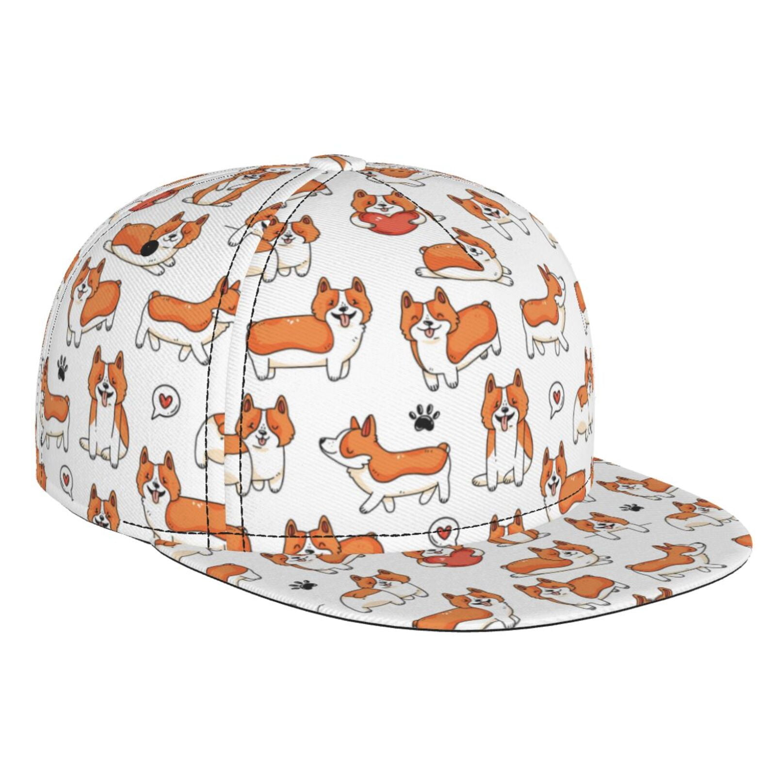Baseball Cap - Cartoon Cute Corgi Dog Funny Love Hats for Men/Women Low ...