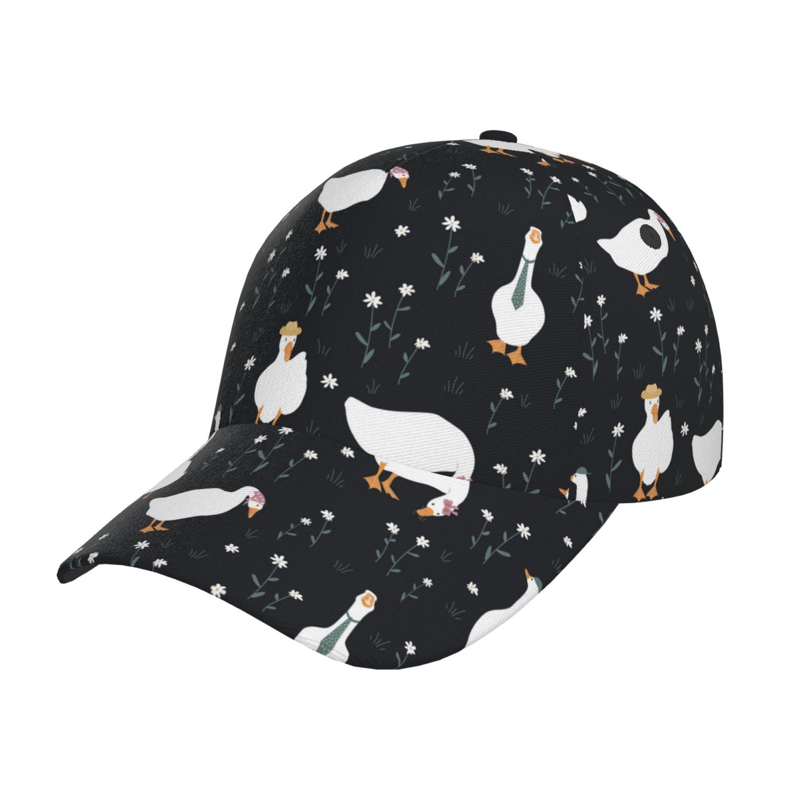Baseball Cap - Cartoon Cute Duck Hat Tie Flower Adjustable Size Hats ...