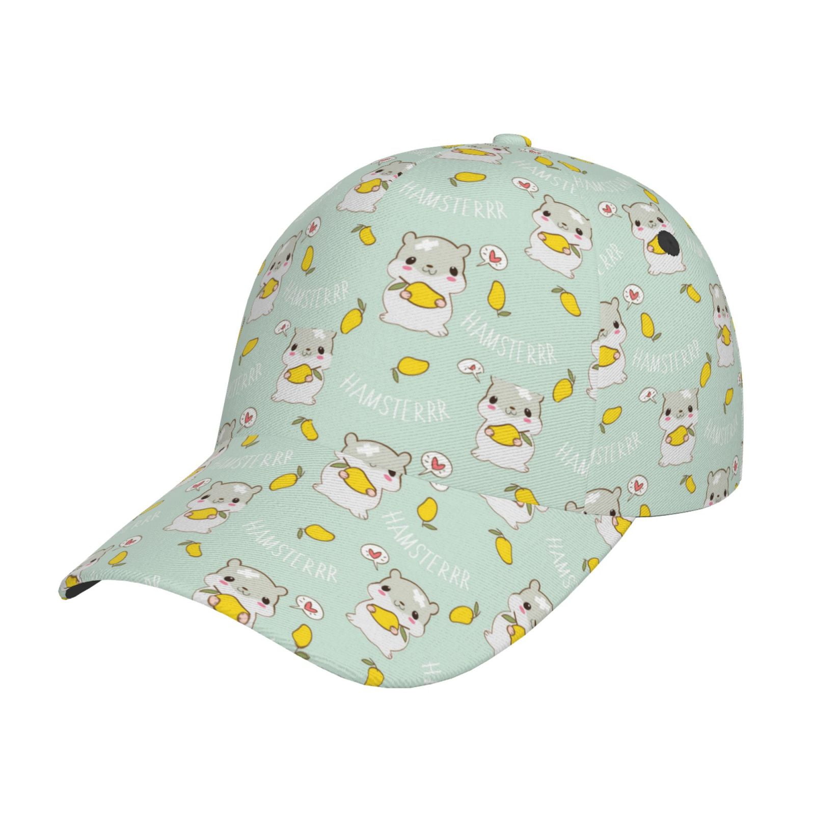 Baseball Cap, Cartoon Cute Hamster Mango Green Sun Hats For Men Women ...