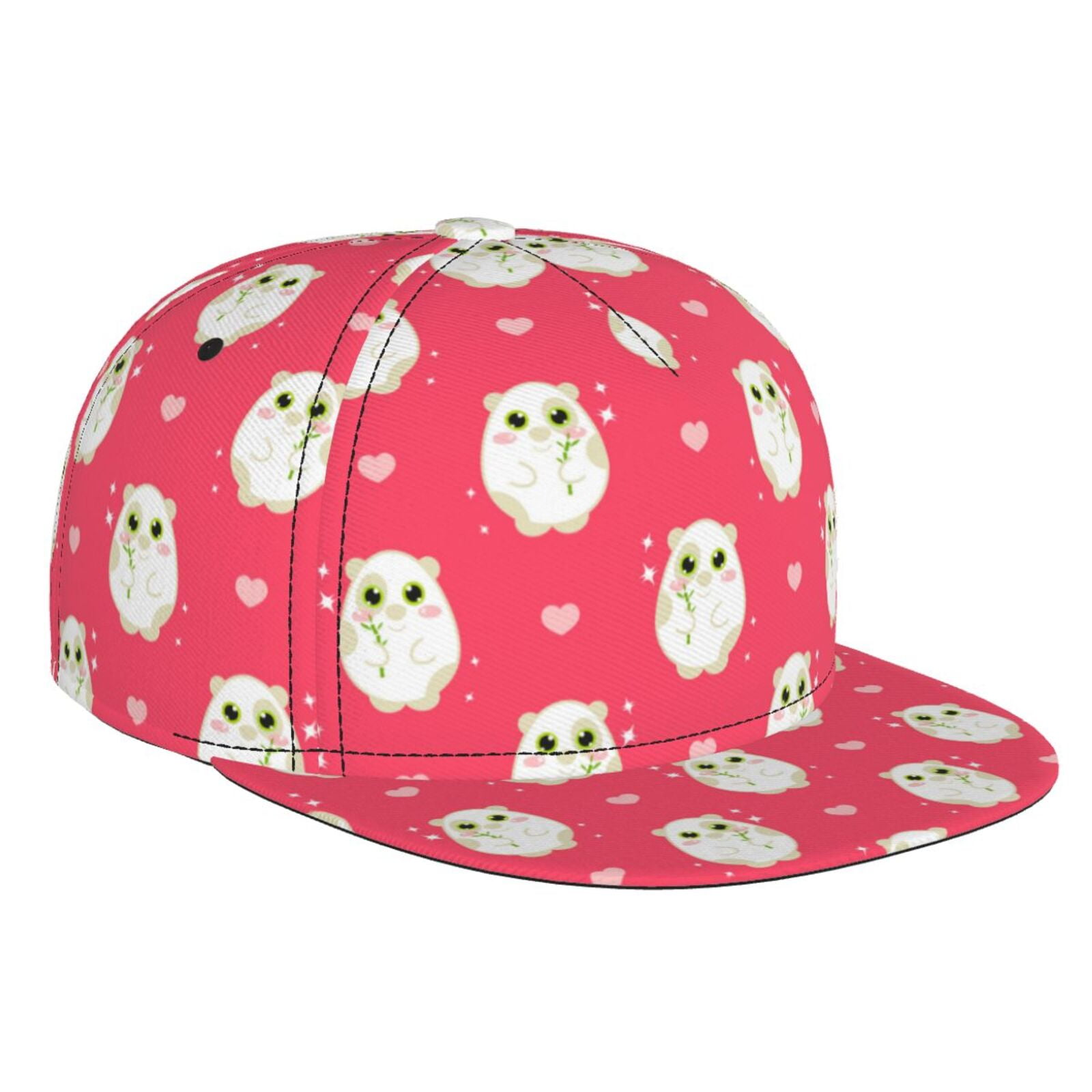 Baseball Cap - Cartoon Cute Hamster Rose Red Hats for Men/Women Low ...