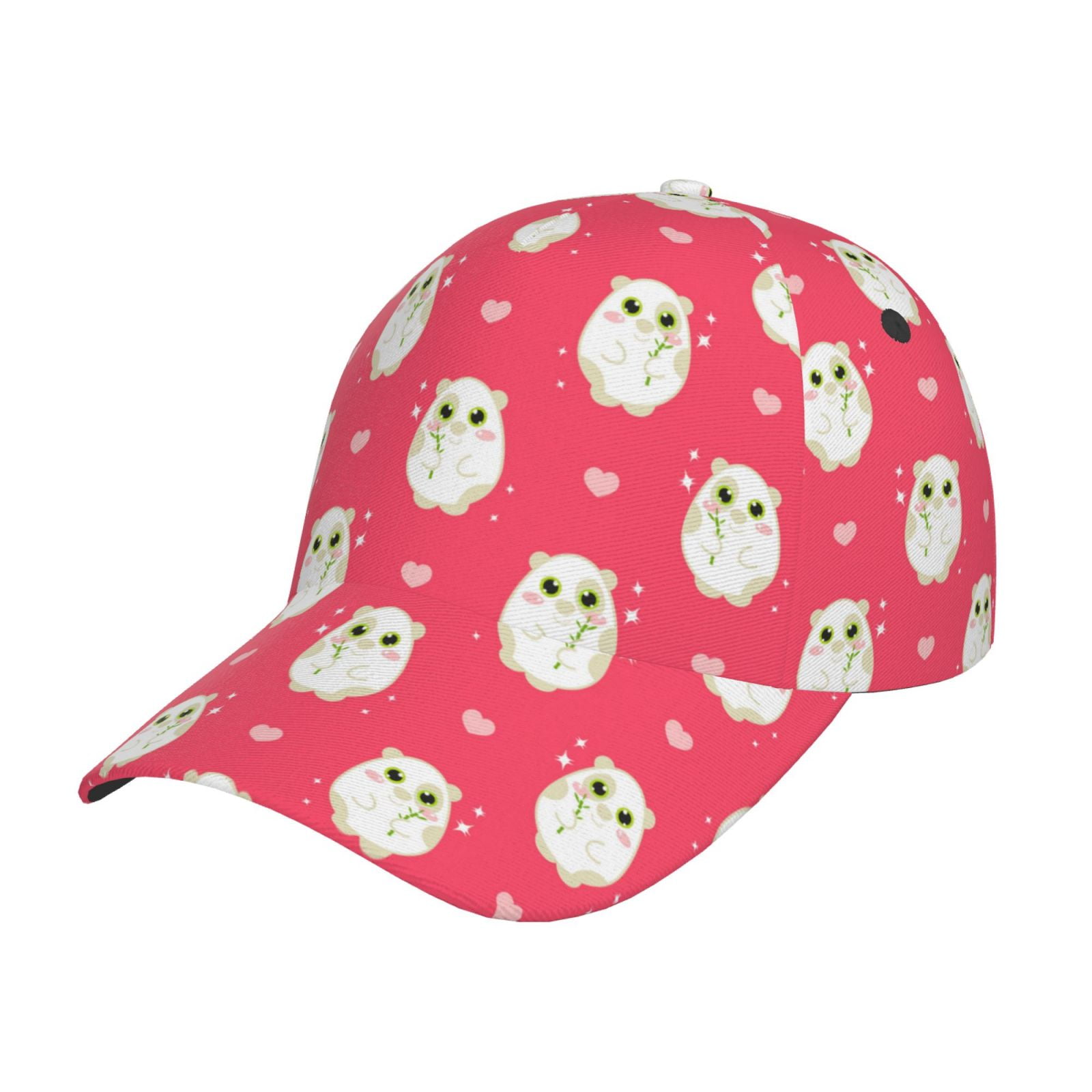 Baseball Cap, Cartoon Cute Hamster Rose Red Sun Hats For Men Women ...