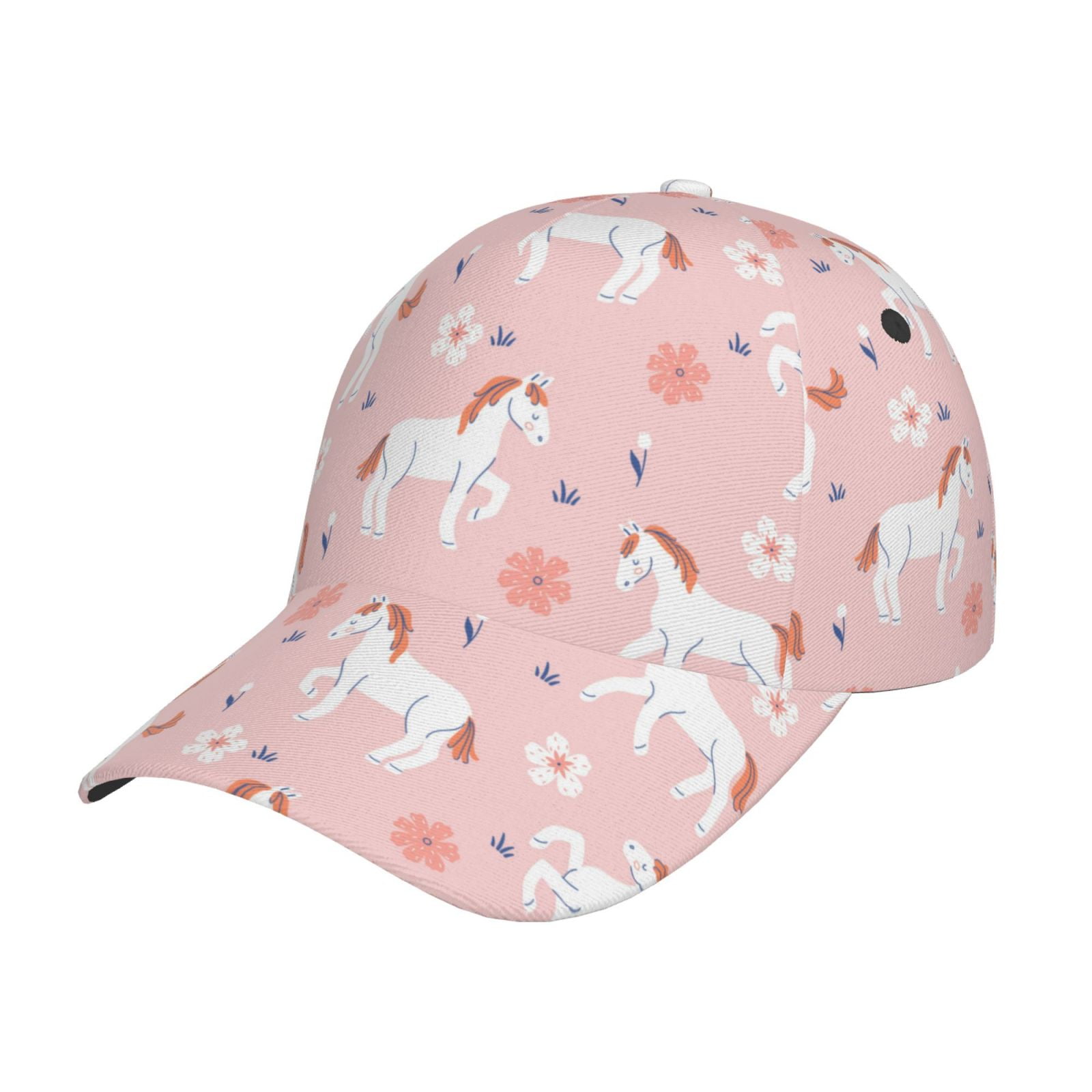 Baseball Cap, Cartoon Cute Horse Flower Pink Hats For Men Women Low ...