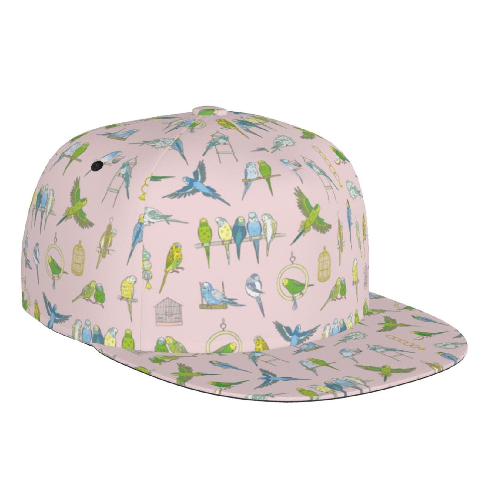 Baseball Cap Cartoon Cute Parrots Flat Brim Hats for Men and Women ...