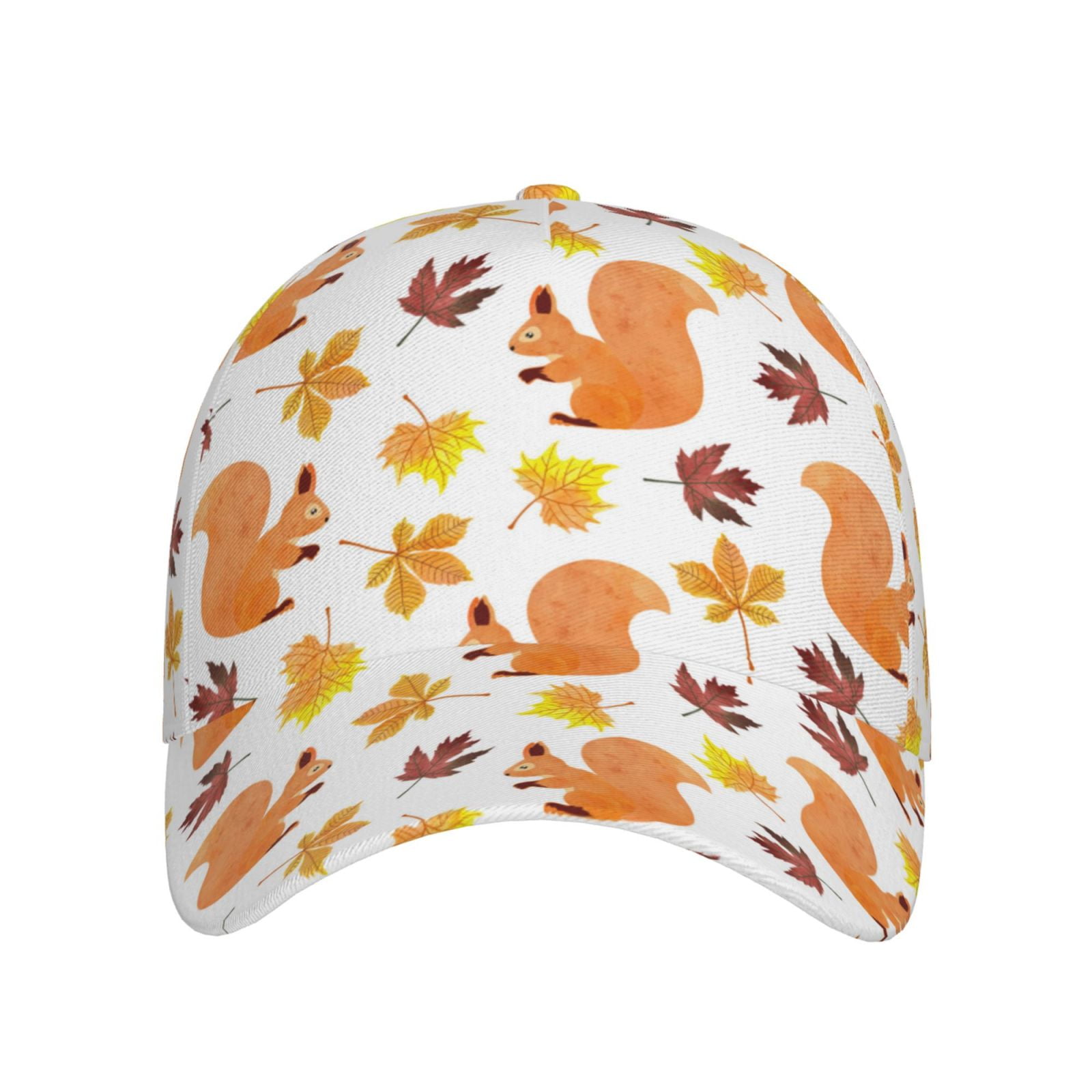 Baseball Cap, Cartoon Cute Squirrel Maple Leaf Trucker Hats Women Dad ...