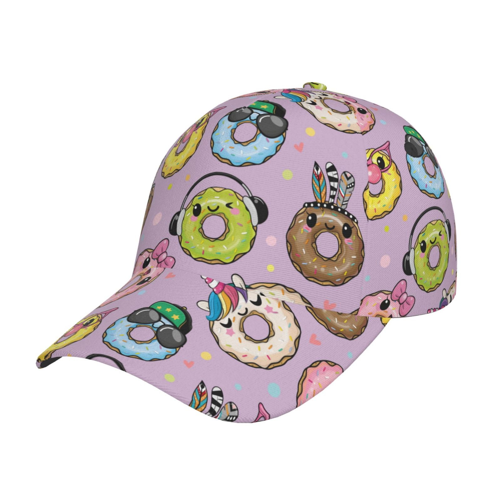 Baseball Cap - Cartoon Donut Prints Funny Adjustable Size Hats For Men ...