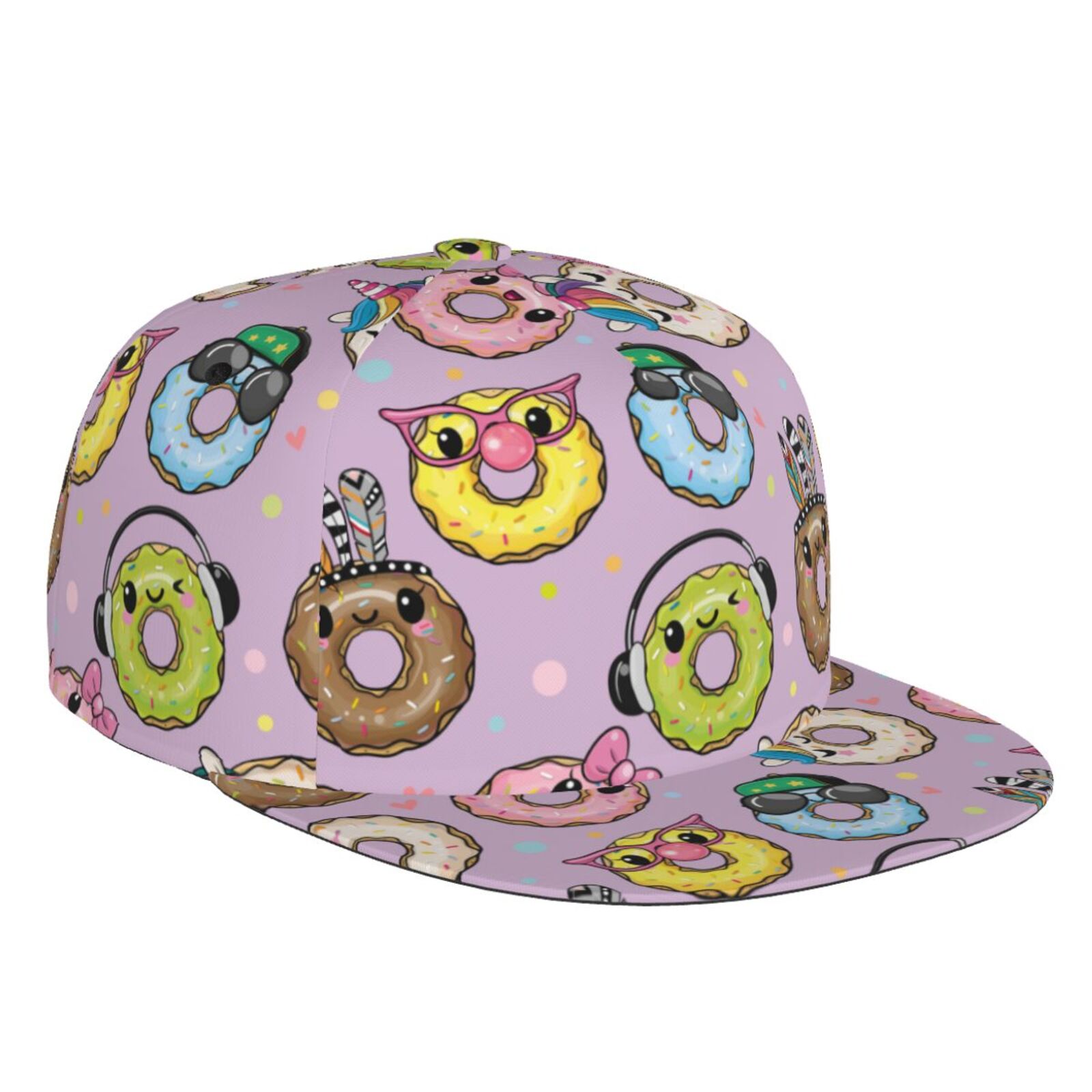 Baseball Cap - Cartoon Donut Prints Funny Hats for Men/Women Low ...