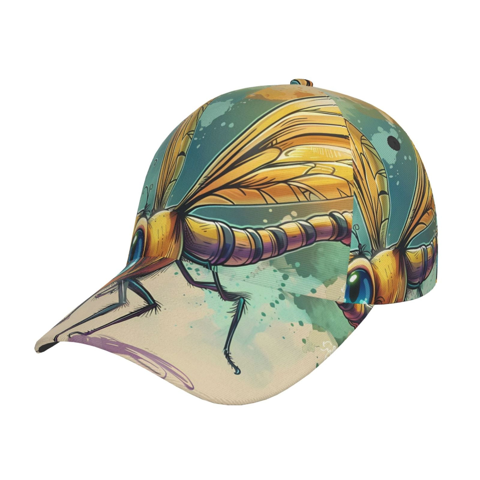 Baseball Cap - Cartoon Dragonfly Art Adjustable Size Hats For Men And ...