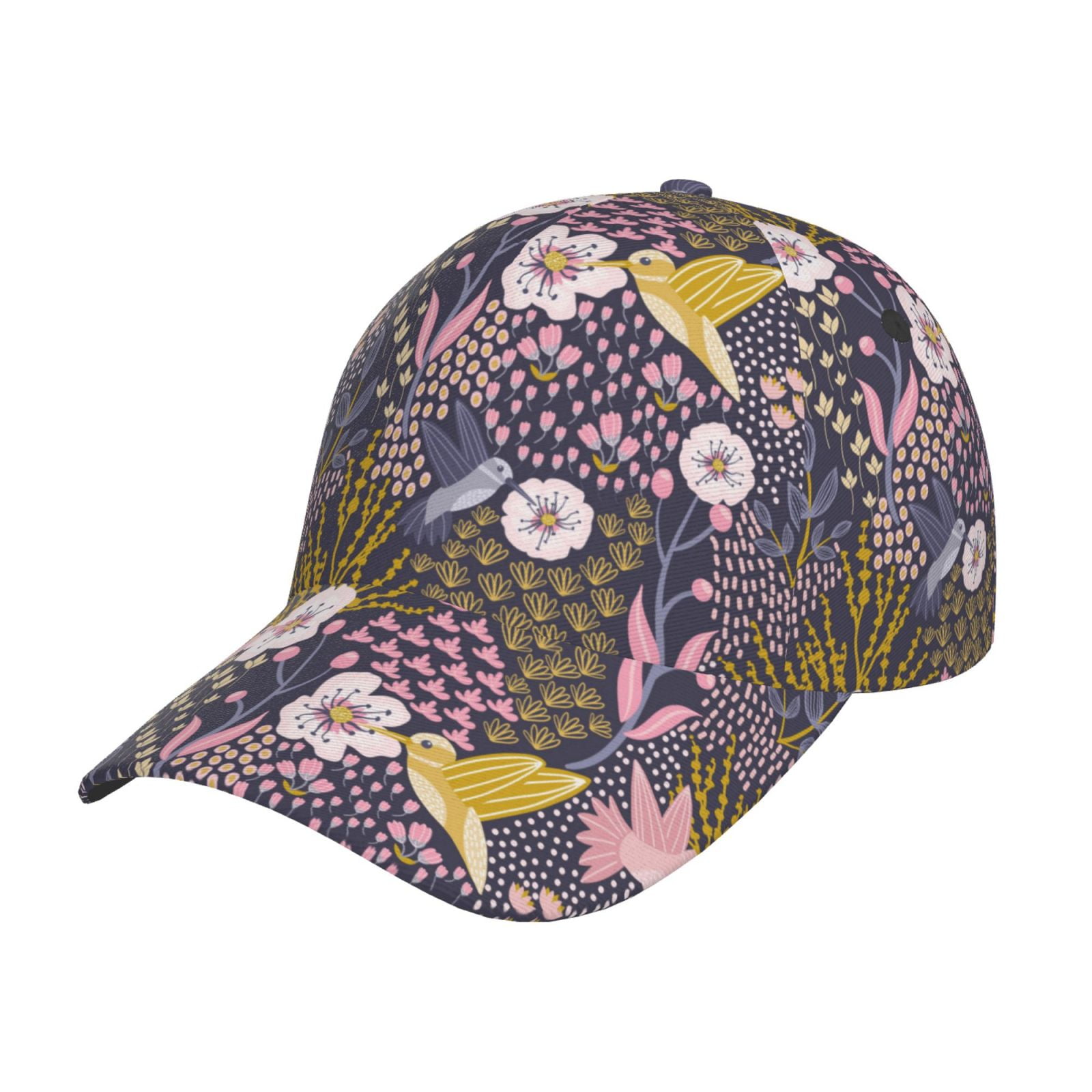 Baseball Cap, Cartoon Hummingbird Flower Hats For Men Women Low Profile ...
