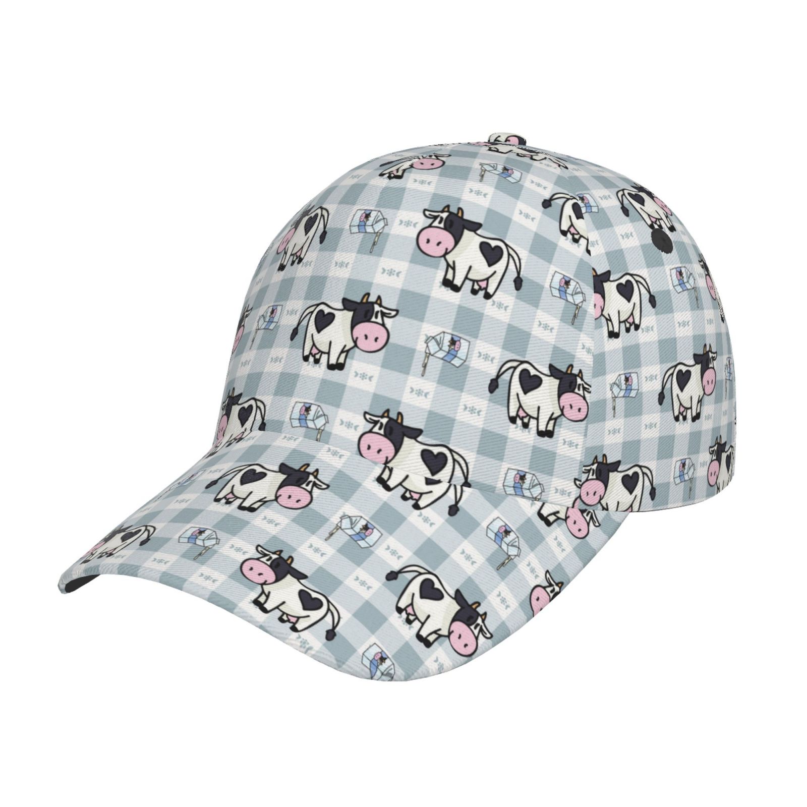 Baseball Cap, Cartoon Plaid Cute Cow Milk Hats For Men Women Low ...