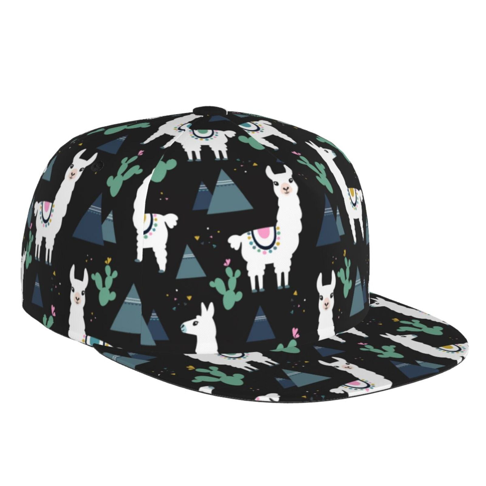 Baseball Cap Cartoon Pyramid Cute Alpaca Cactus Flat Brim Hats for Men ...