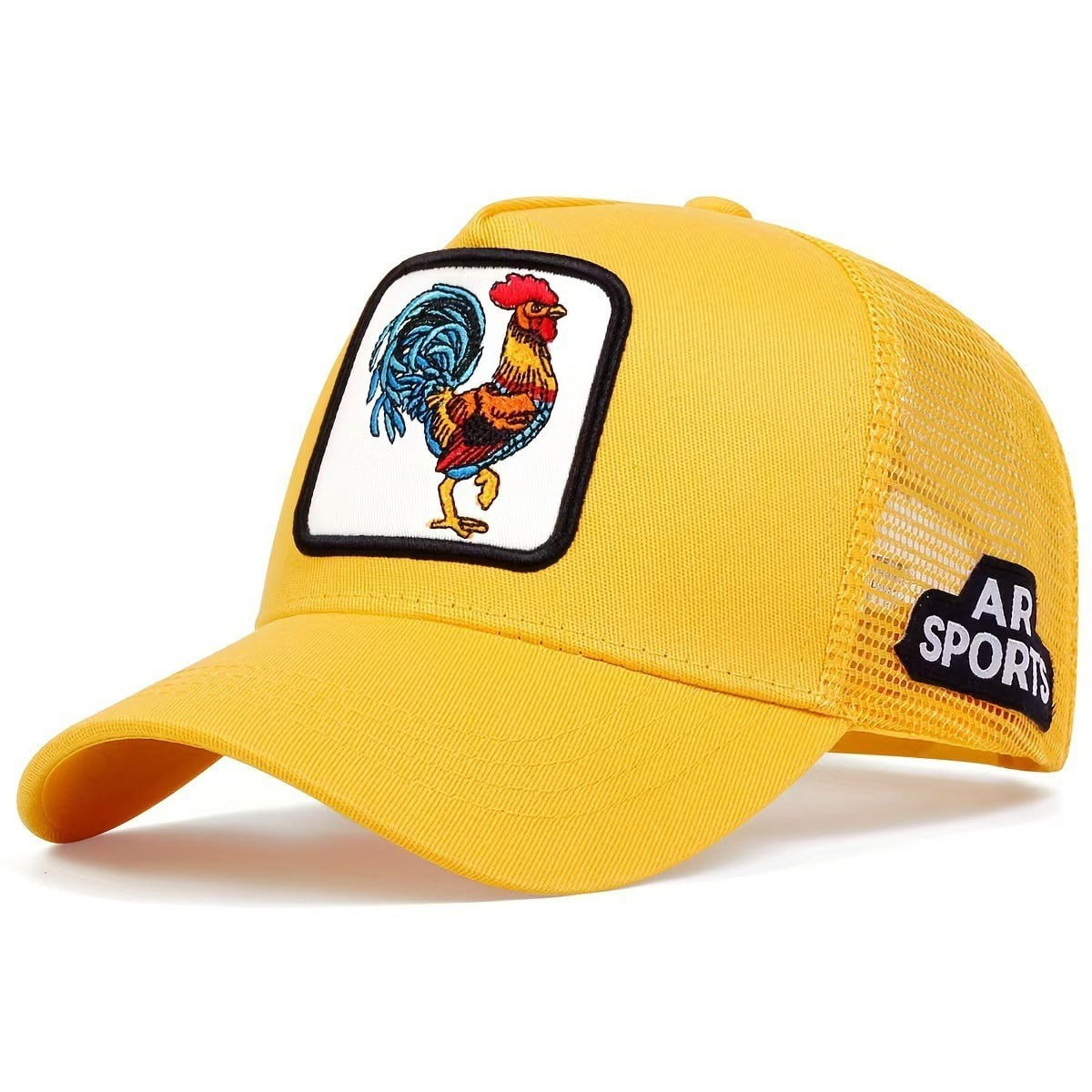 Baseball Cap Cartoon Sun Protection Mesh Embroidered Trucker Rooster ...