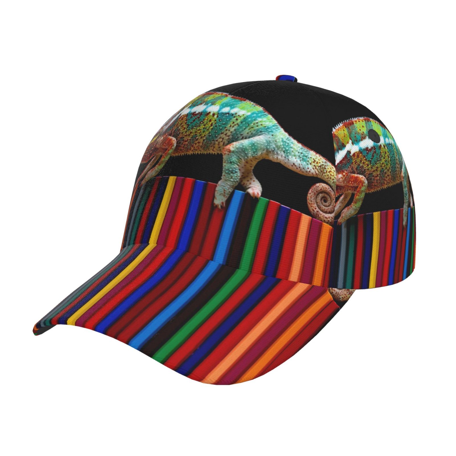 Baseball Cap - Chameleon Panther On Colored Pencils Adjustable Size ...