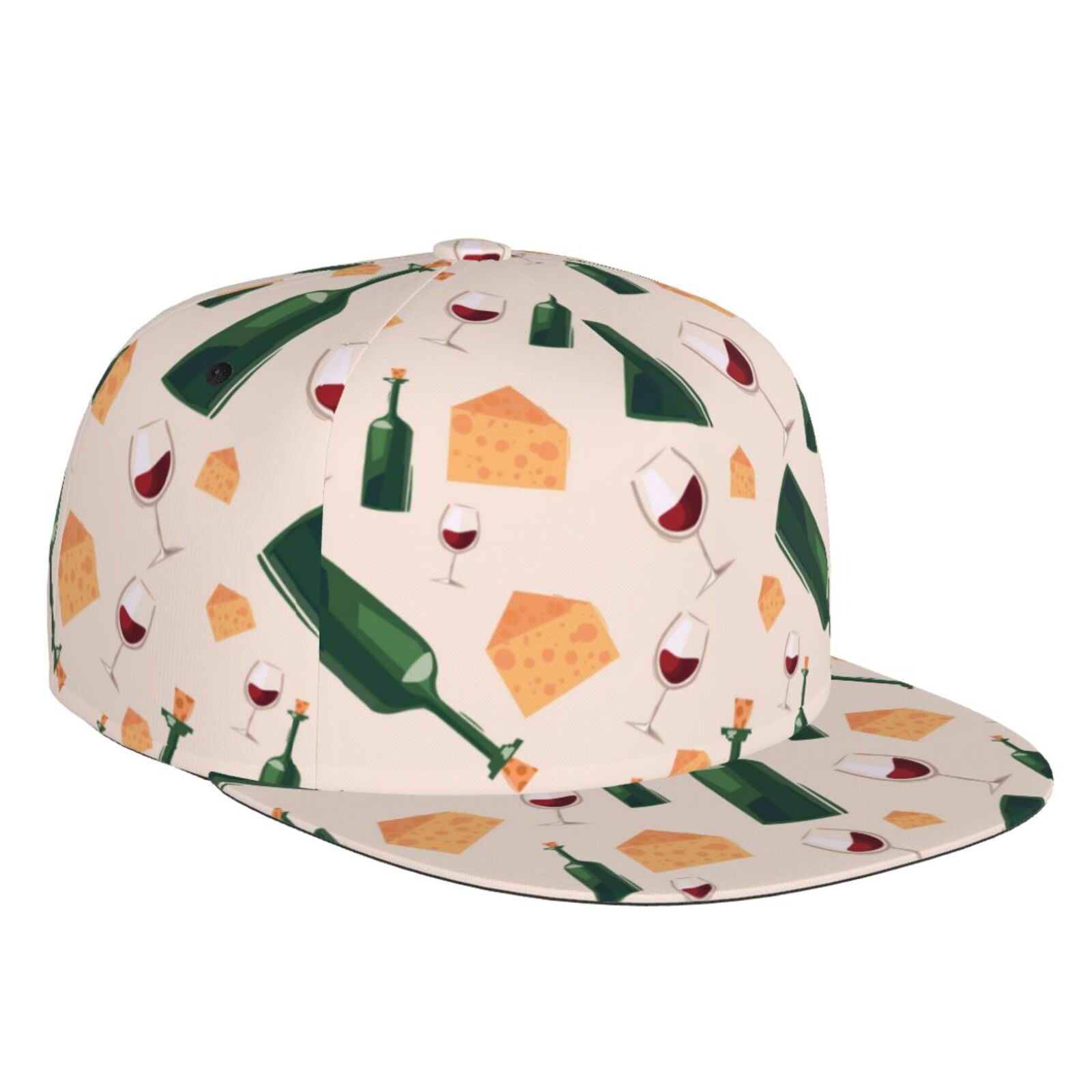 Baseball Cap - Cheese Wine Bottle Print Hats for Men/Women Low Profile ...
