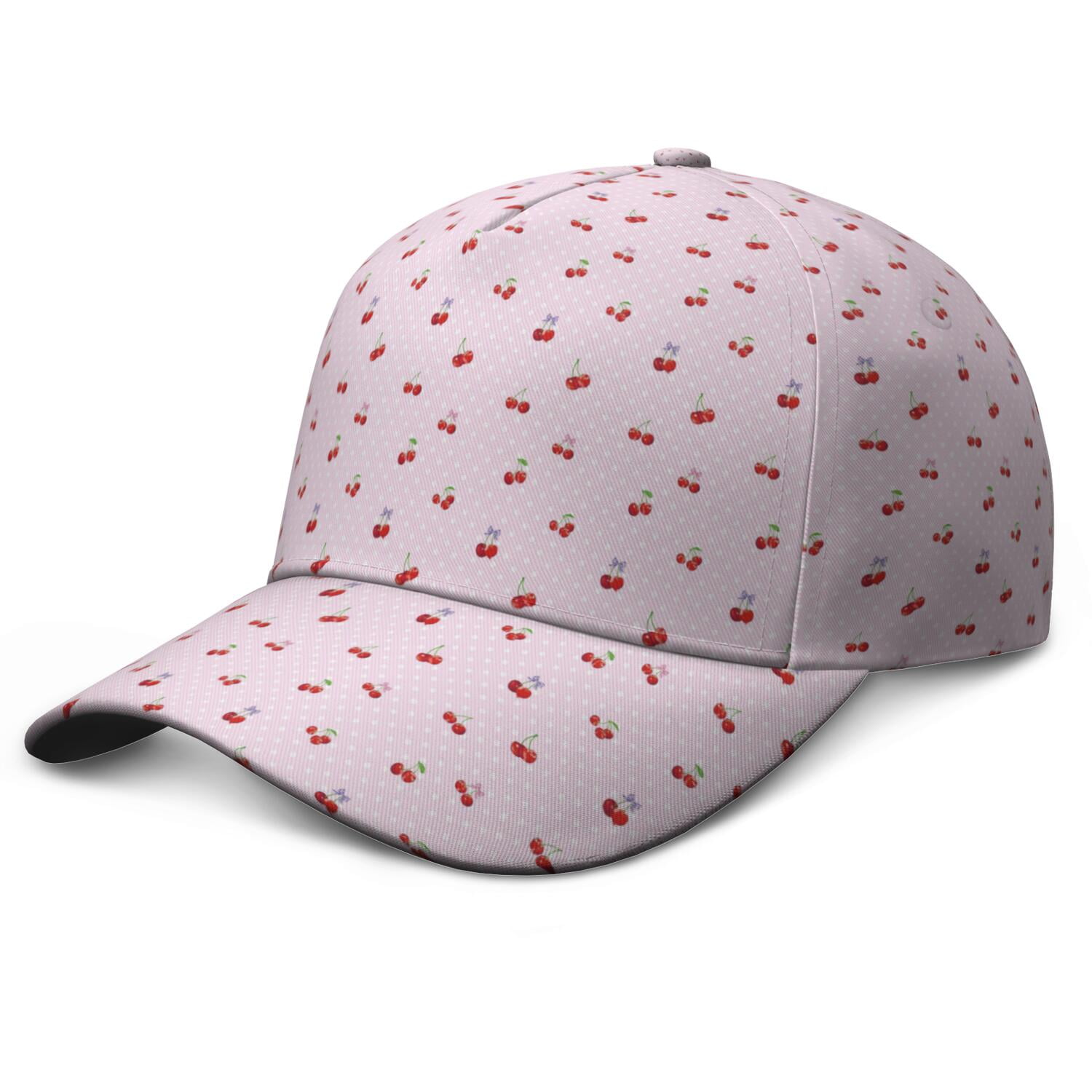 Baseball Cap Cherry Cute Sweet Red Pink Fruit Pattern Print Aesthetic ...