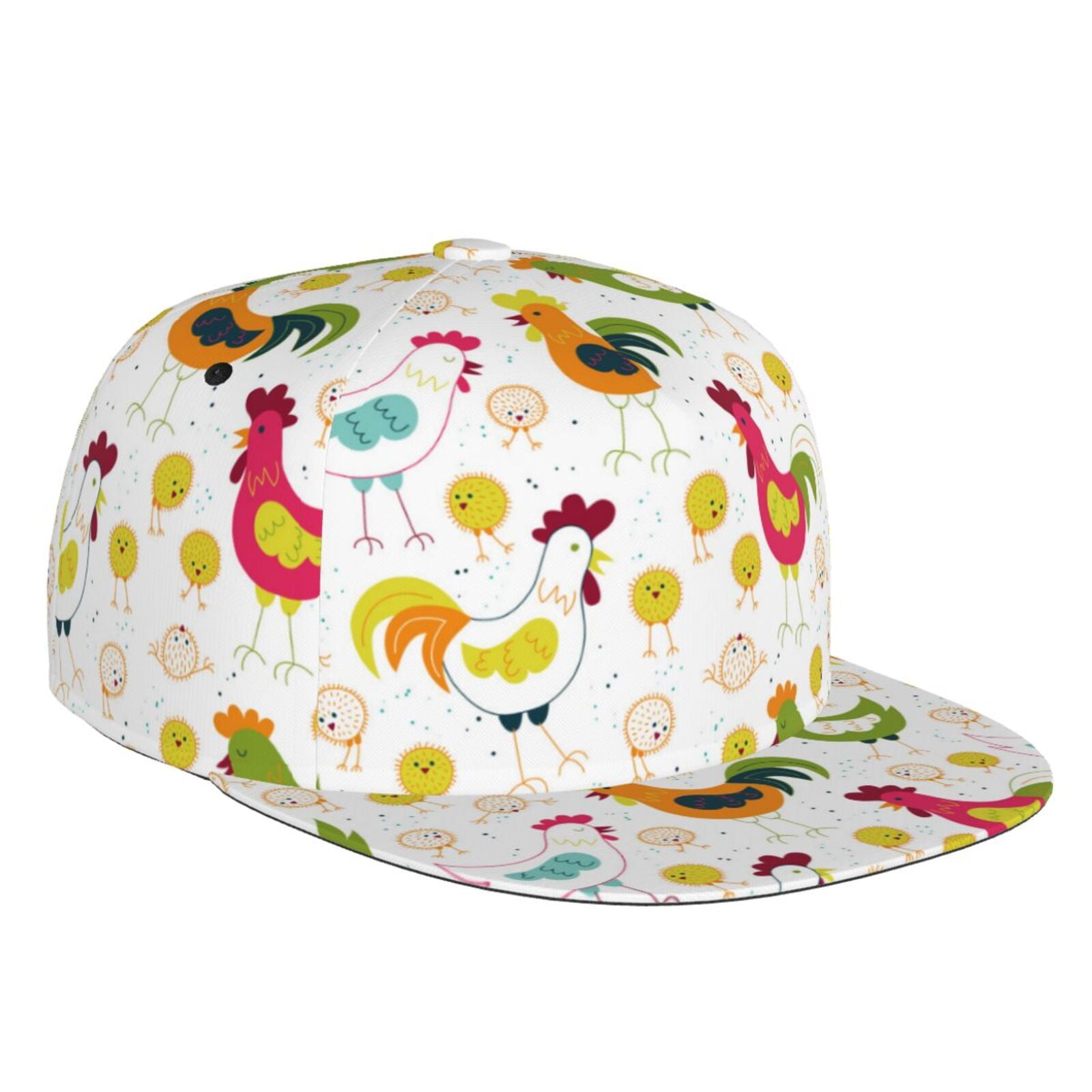 Baseball Cap Chickens A Flat Brim Hats for Men and Women, Adjustable ...