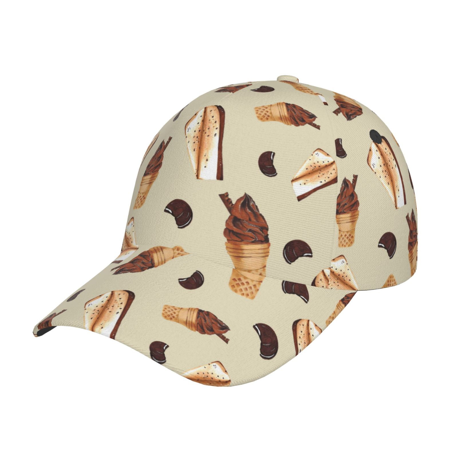 Baseball Cap - Chocolate Cake Ice Cream Print Adjustable Size Hats For Men And Women, Dad Hat ...