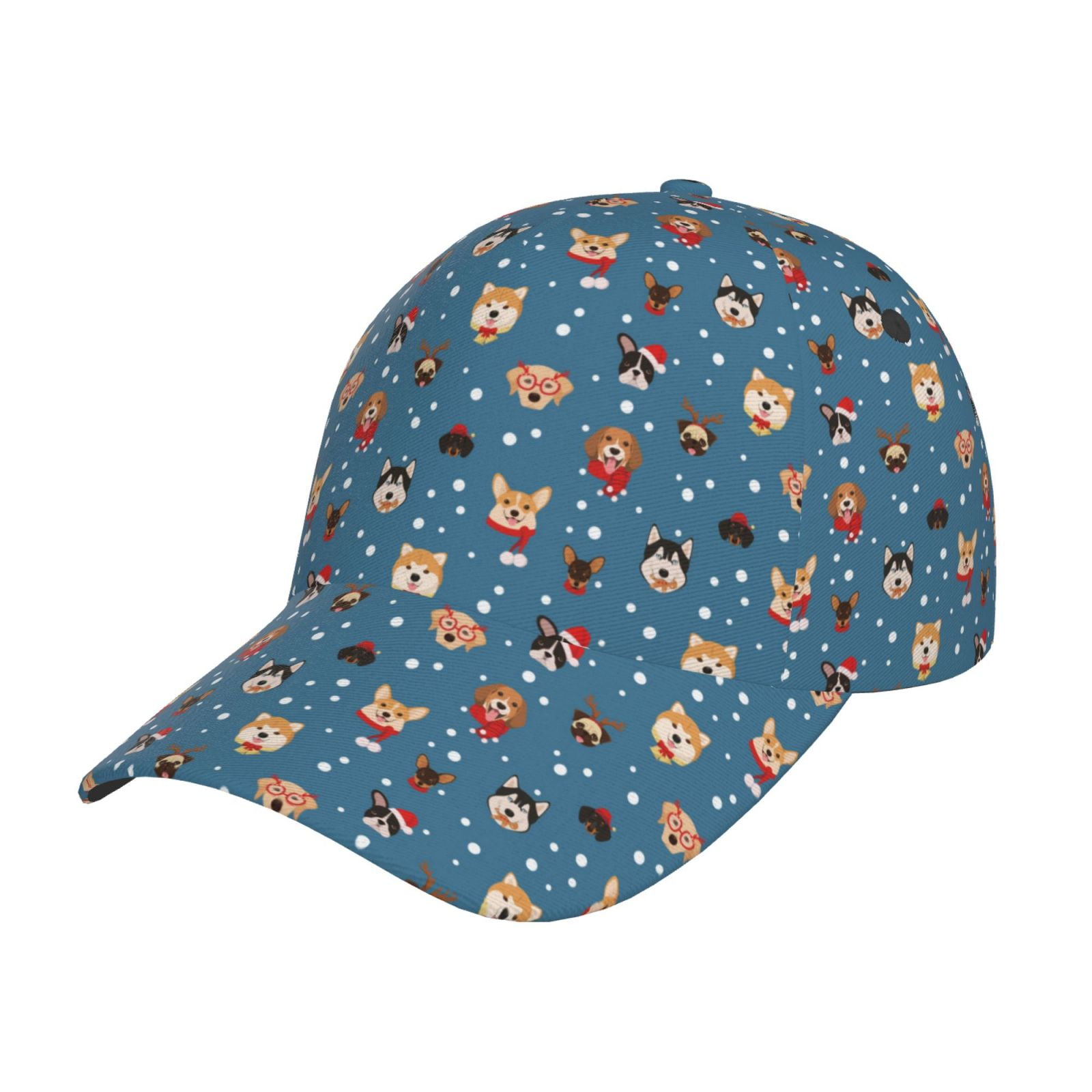Baseball Cap - Christmas Cute Dog Puppy Adjustable Size Hats For Men ...