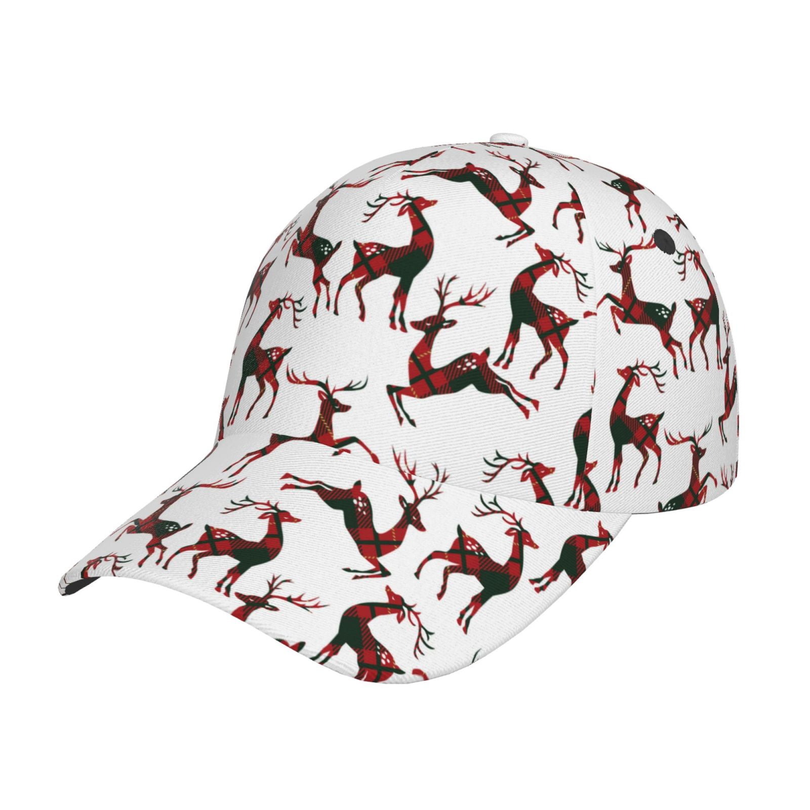 Baseball Cap - Christmas Plaid Moose Hats for Men Women Low Profile ...