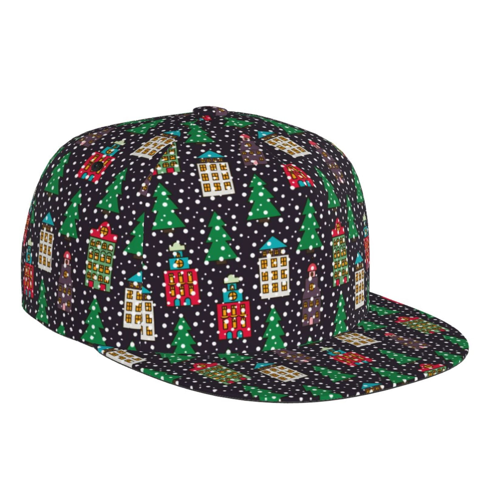 Baseball Cap - Christmas Trees And Houses Hats for Men/Women Low ...