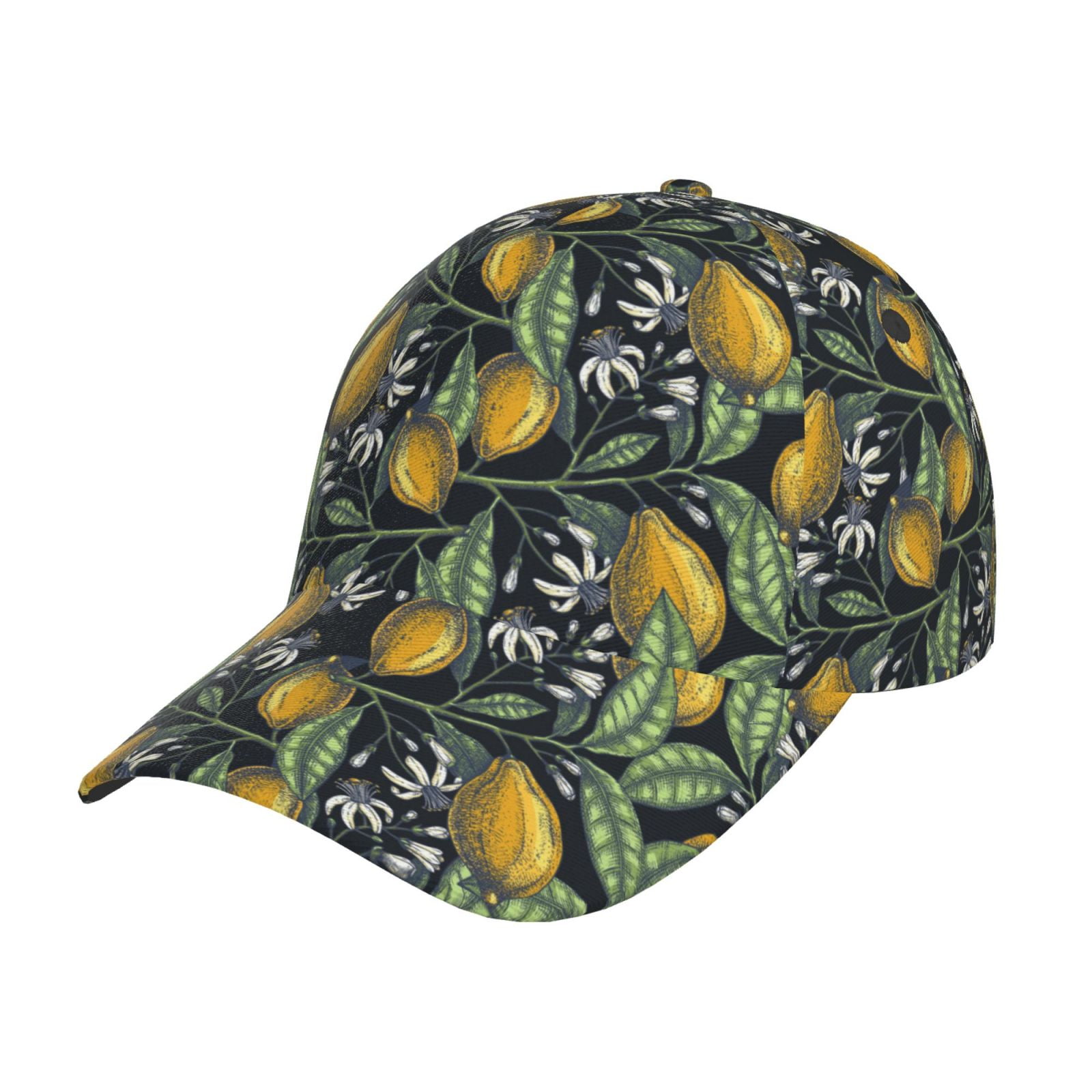 Baseball Cap - Citrus Fruits Elegant Lemons Adjustable Size Hats For ...