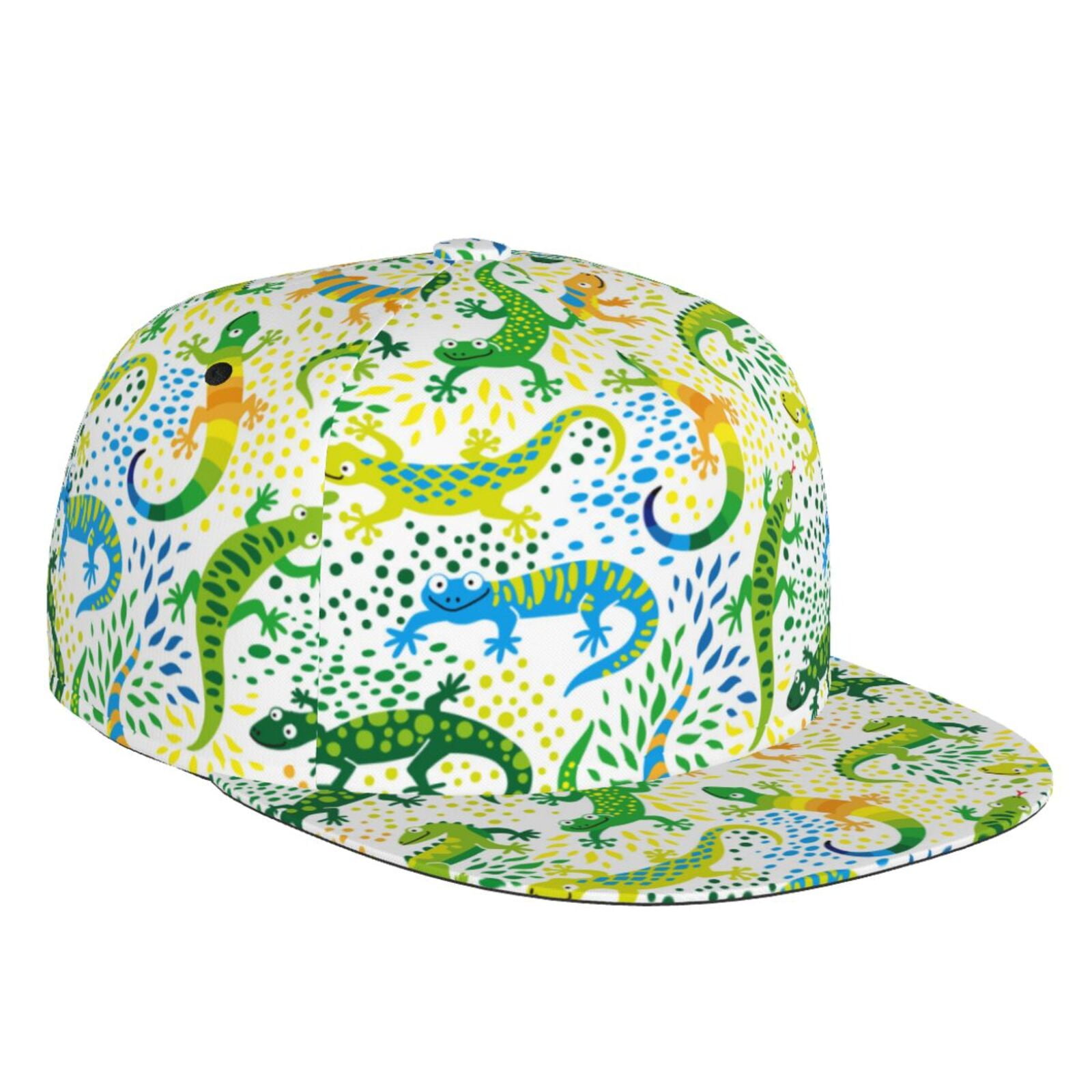 Baseball Cap Classic Cute Lizard Flat Brim Hats for Men and Women ...