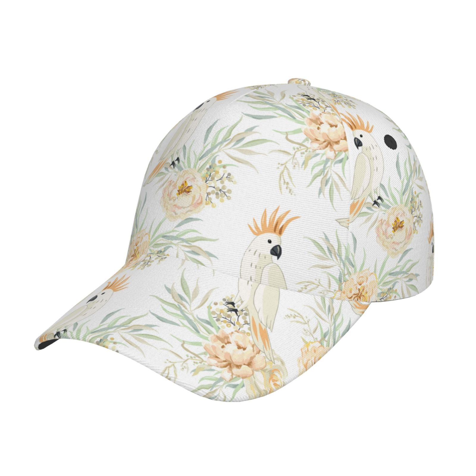 Baseball Cap, Color Cute Cockatoo Parrot Flower Hats For Men Women Low ...