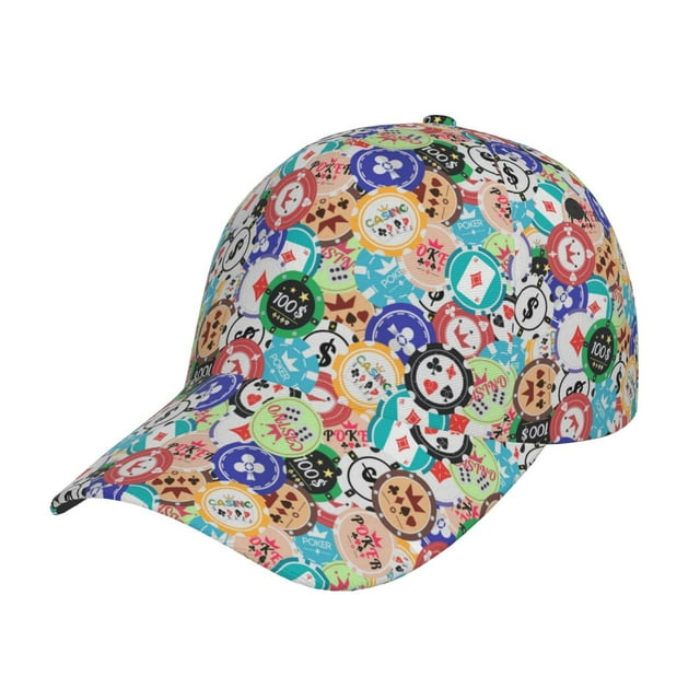 Baseball Cap, Colored Casino Chips Sun Hats for Men Women, Adjustable ...